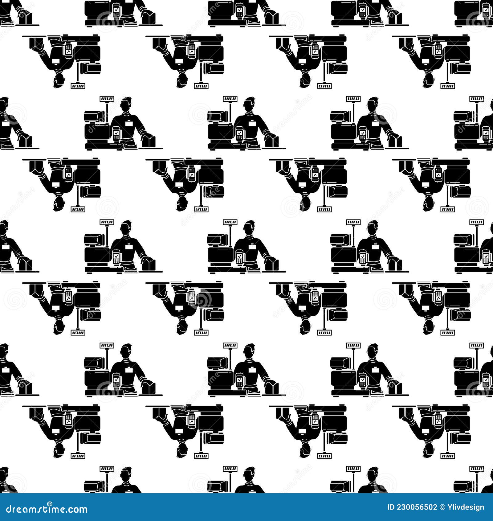 Man Cashier Pattern Seamless Vector Stock Illustration - Illustration ...
