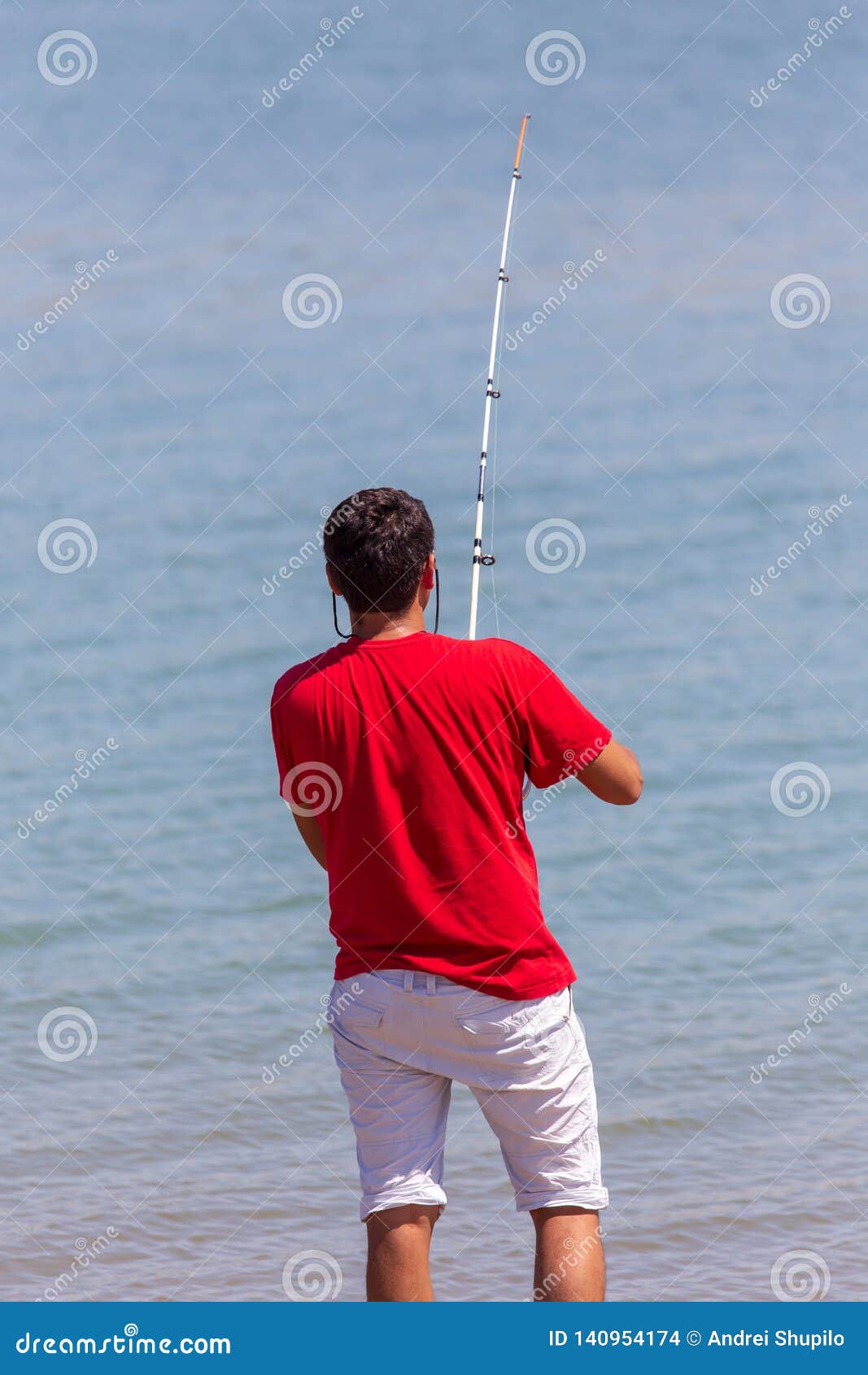 A Man Catches Fish on the Lake Stock Photo - Image of fishing, outdoor ...