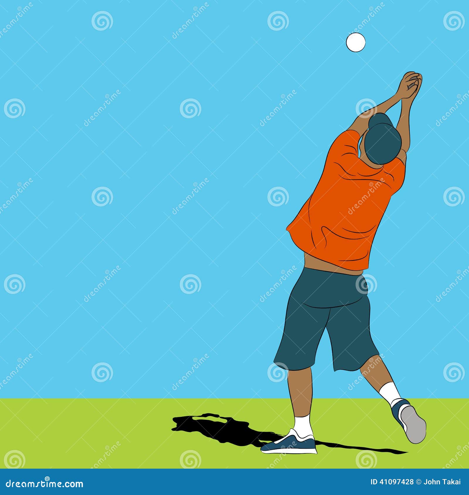 Man Catching Ball stock vector. Illustration of outdoors - 41097428