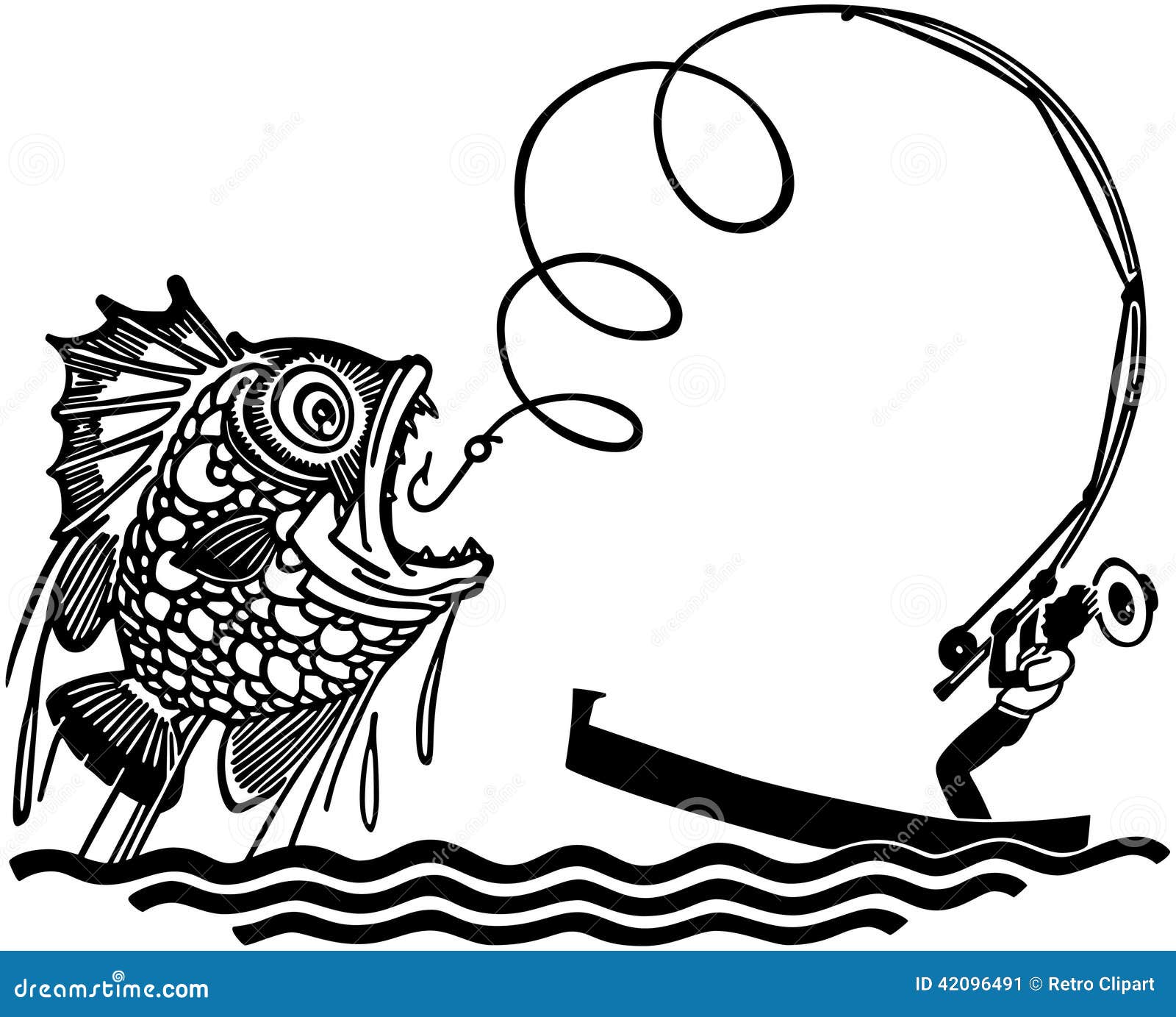 Man Catching Big Fish stock vector. Illustration of jumping - 42096491