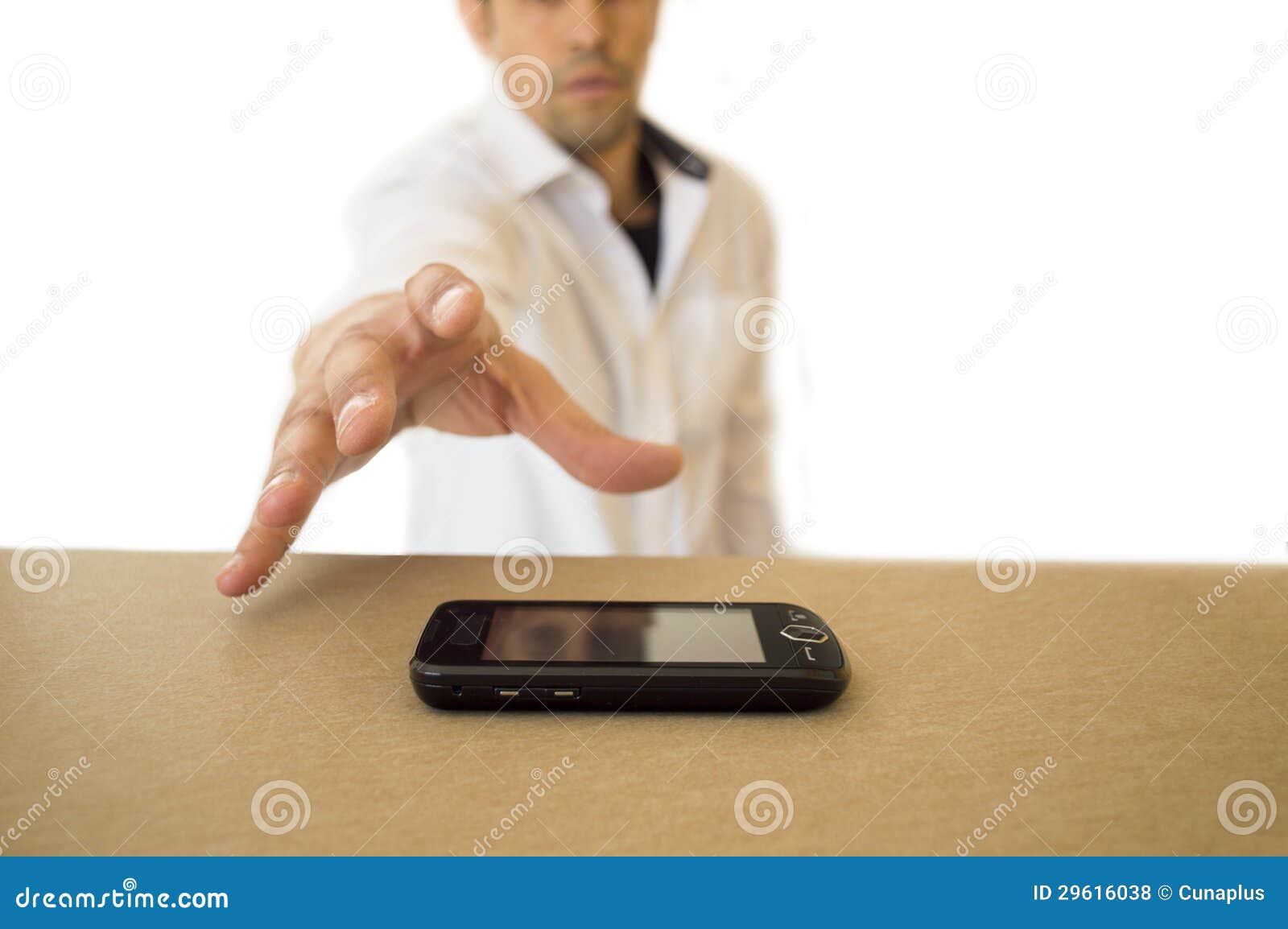 Man Catching a Black Mobile Phone Stock Photo - Image of decide ...