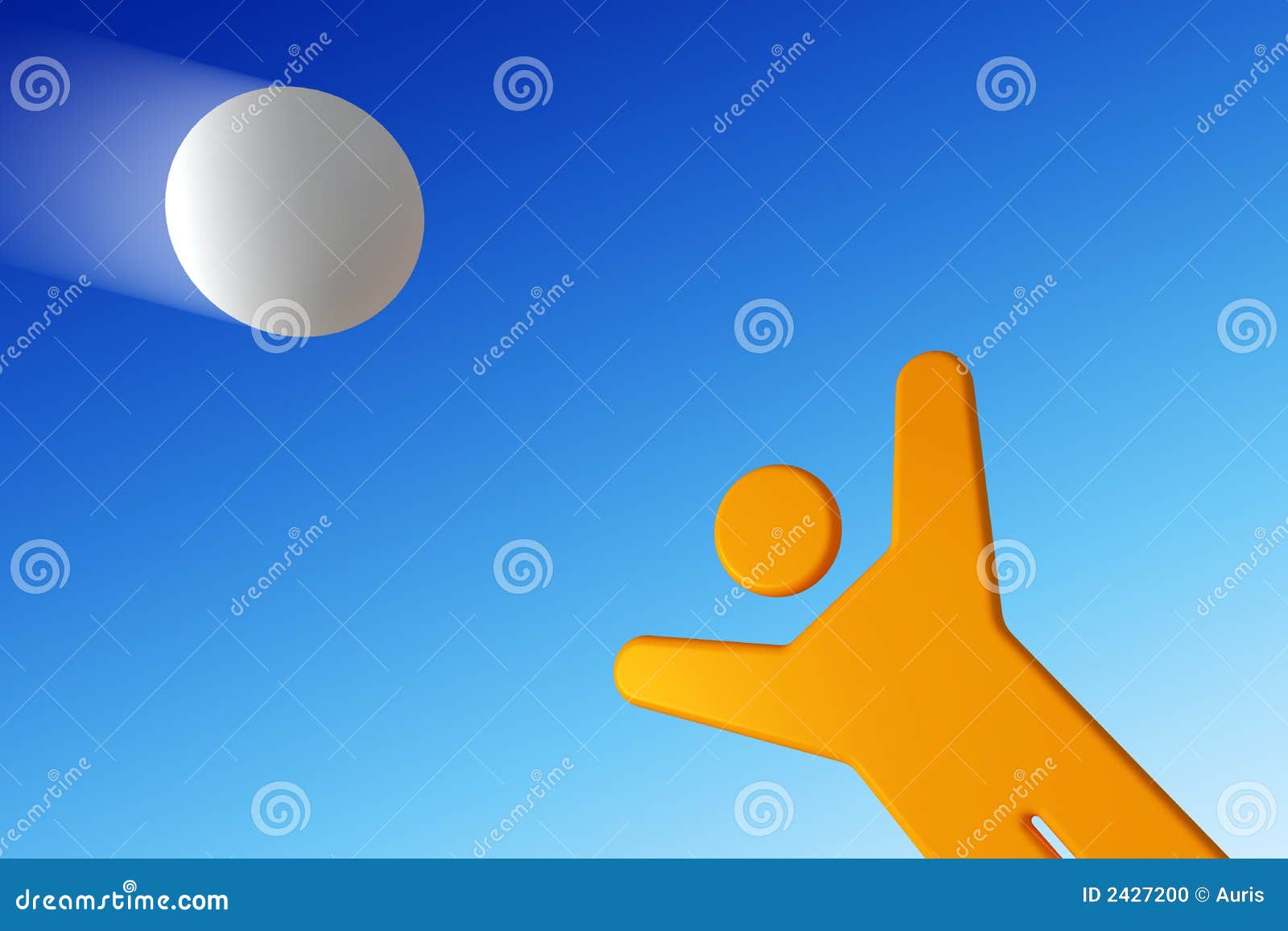 Man Catching the Flying Ball Stock Illustration - Illustration of ball ...