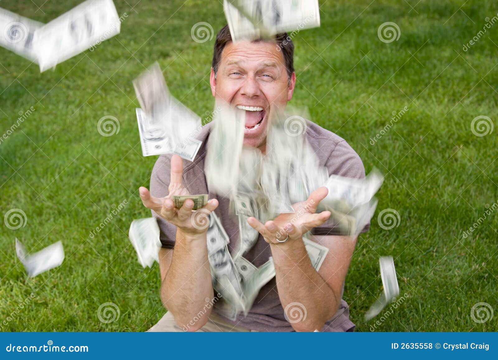 Man catching paper money stock photo. Image of income - 2635558