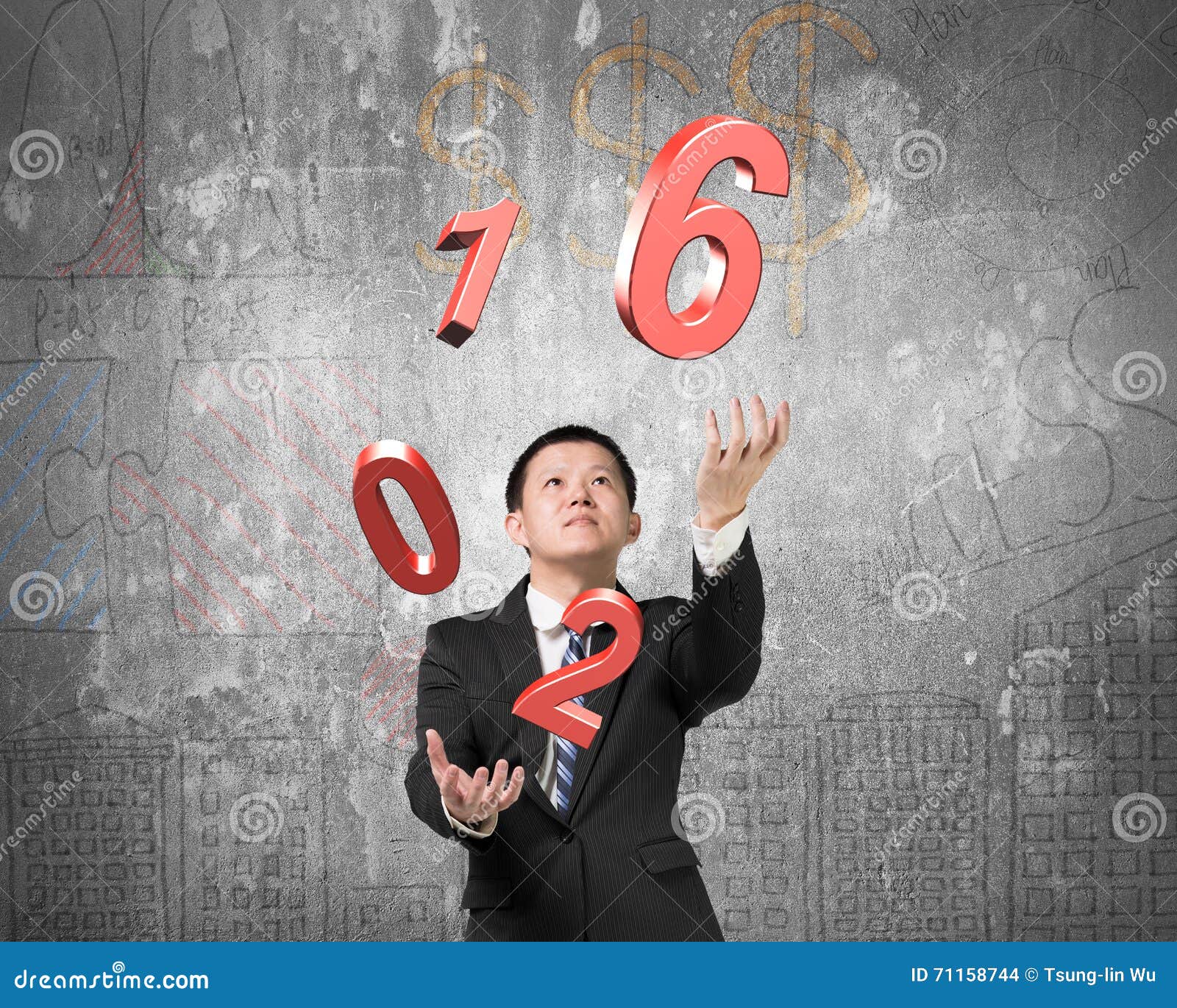 Man Catching Throwing 2016 Red Words Stock Illustration - Illustration ...