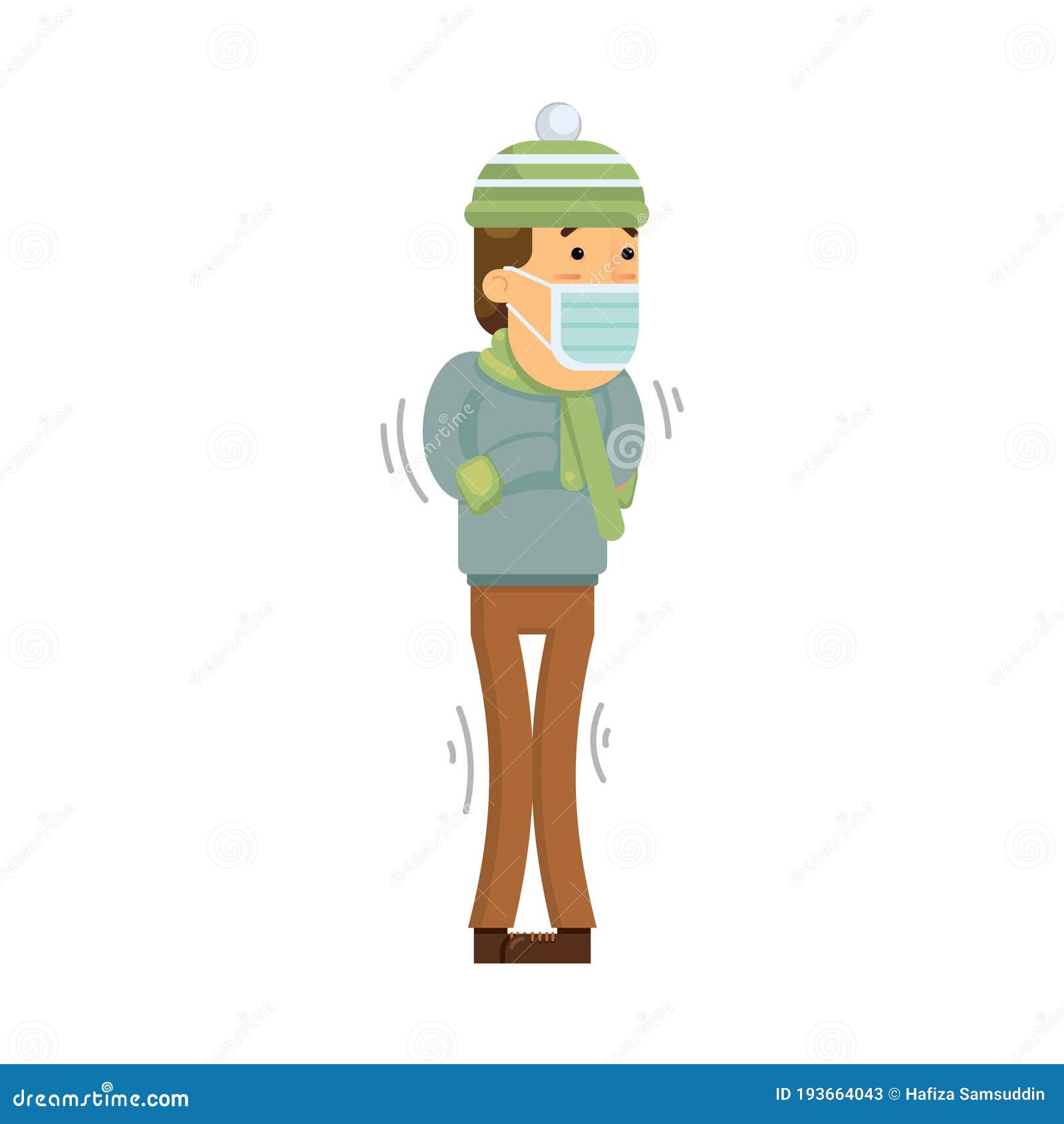 Man Caught a Cold. Vector Illustration Decorative Design Stock Vector ...