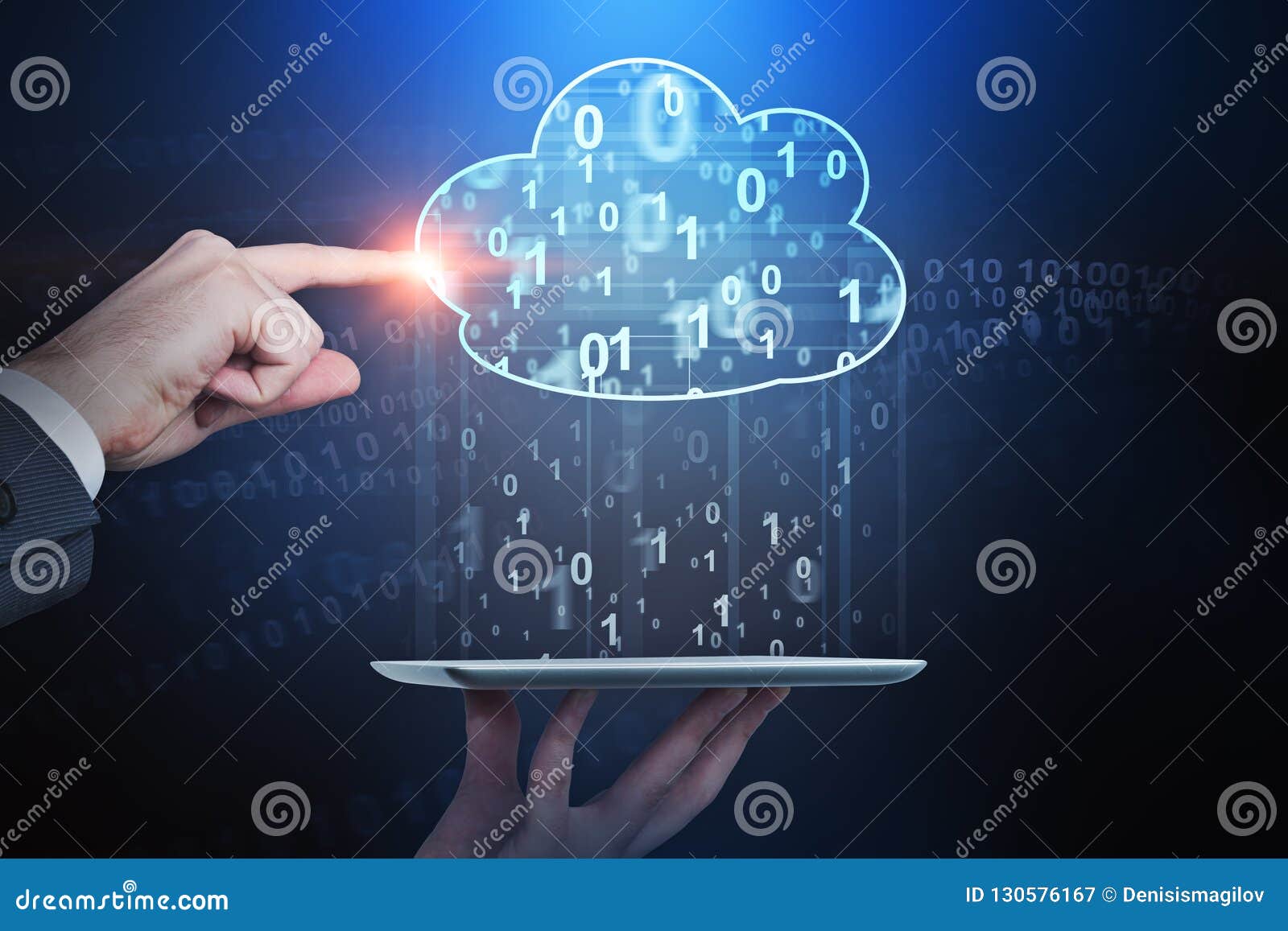 Man Causing Cloud Computer Rain Stock Image - Image of education ...