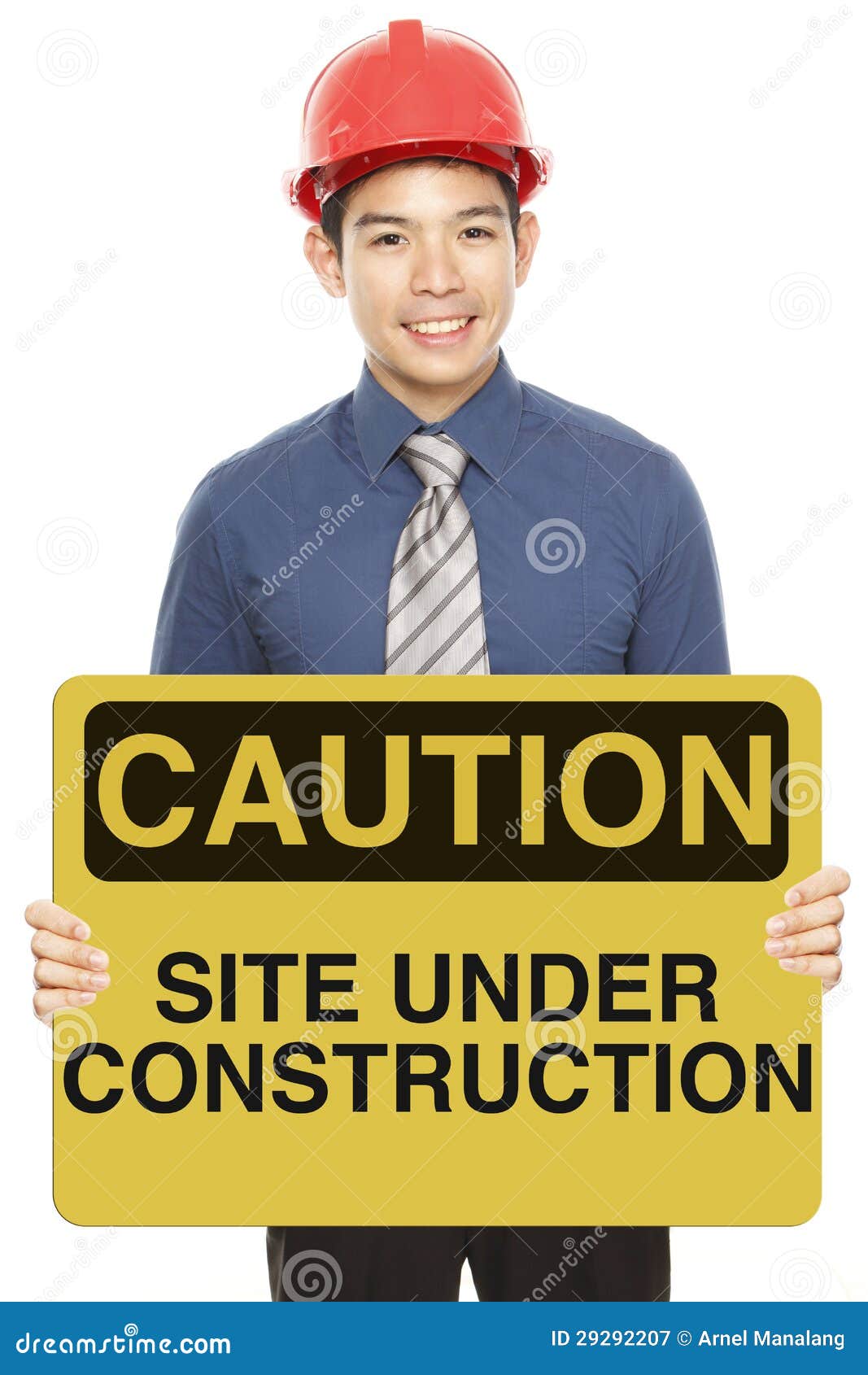 Man with a Caution Sign stock image. Image of hard, danger - 29292207