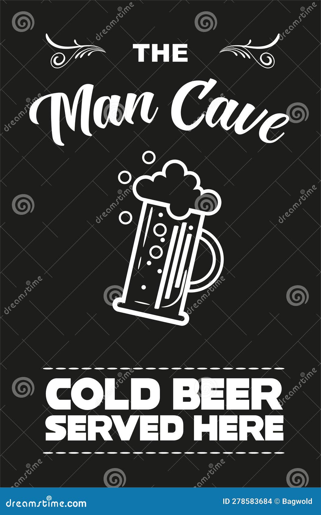The Man Cave Cold Beer Served Here Vector Illustration Stock Vector ...