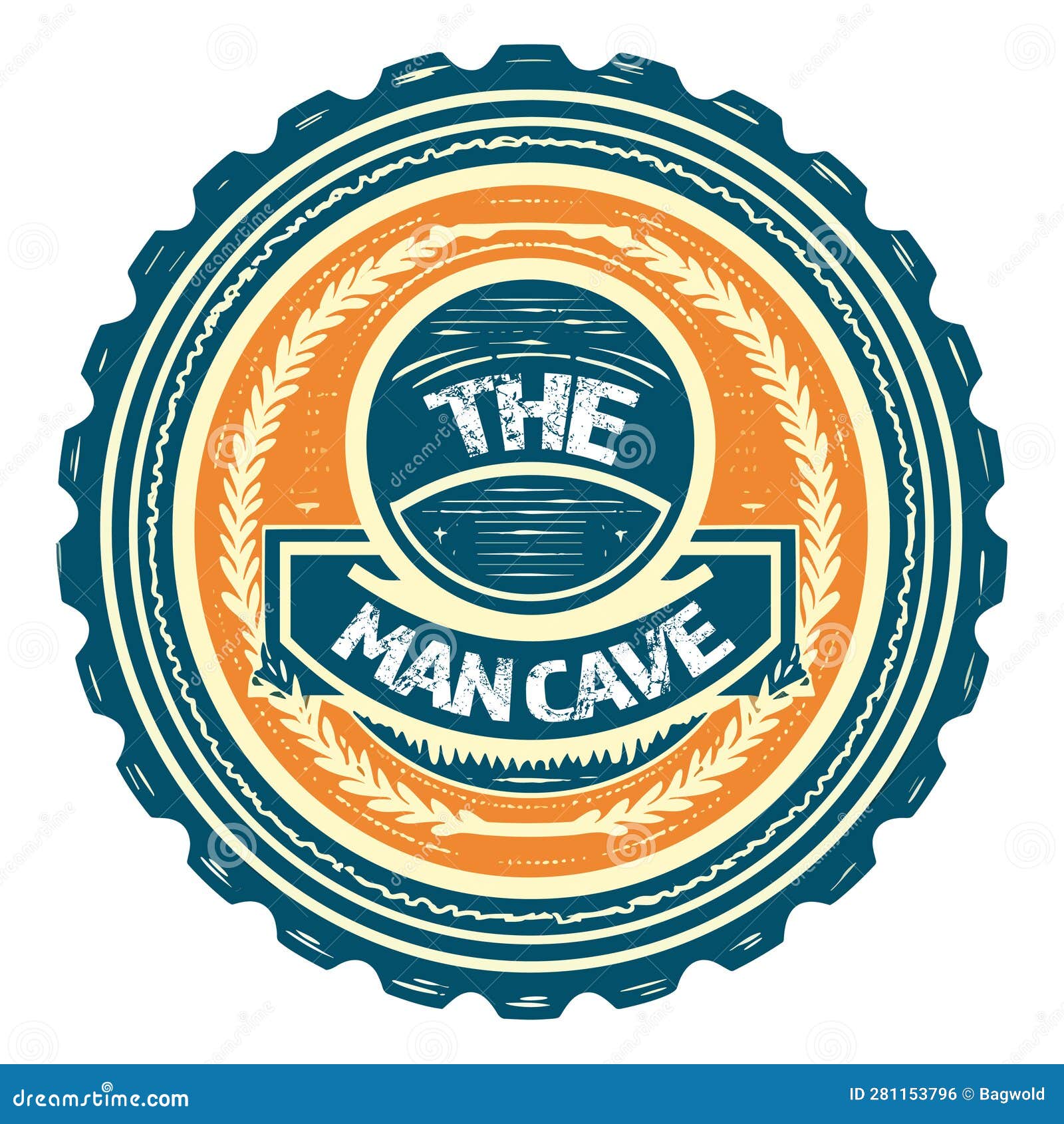 The Man Cave Sign Bottle Top - Vector Illustration Stock Vector ...