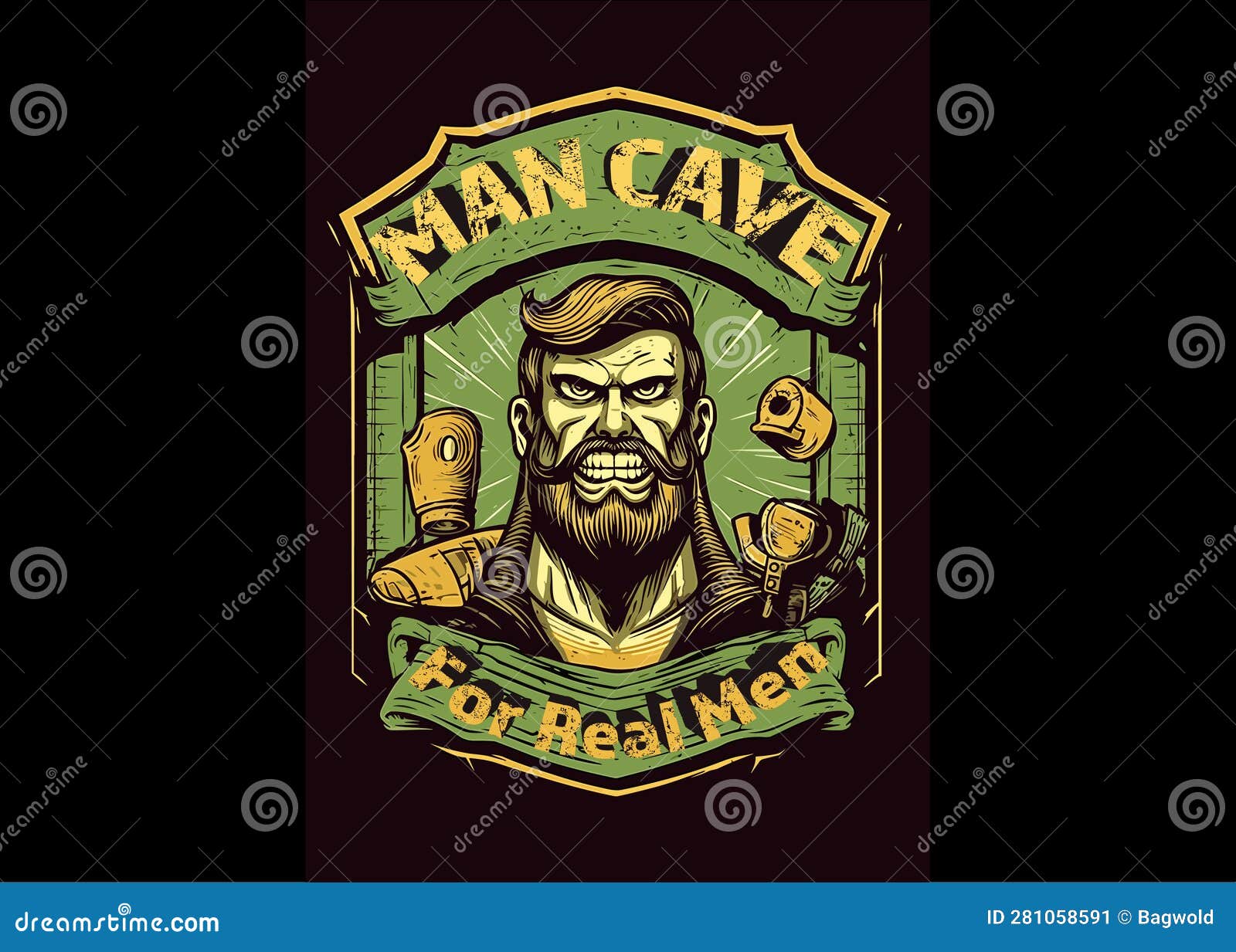 Man Cave Sign - for Real Men - Vector Illustration Stock Vector ...