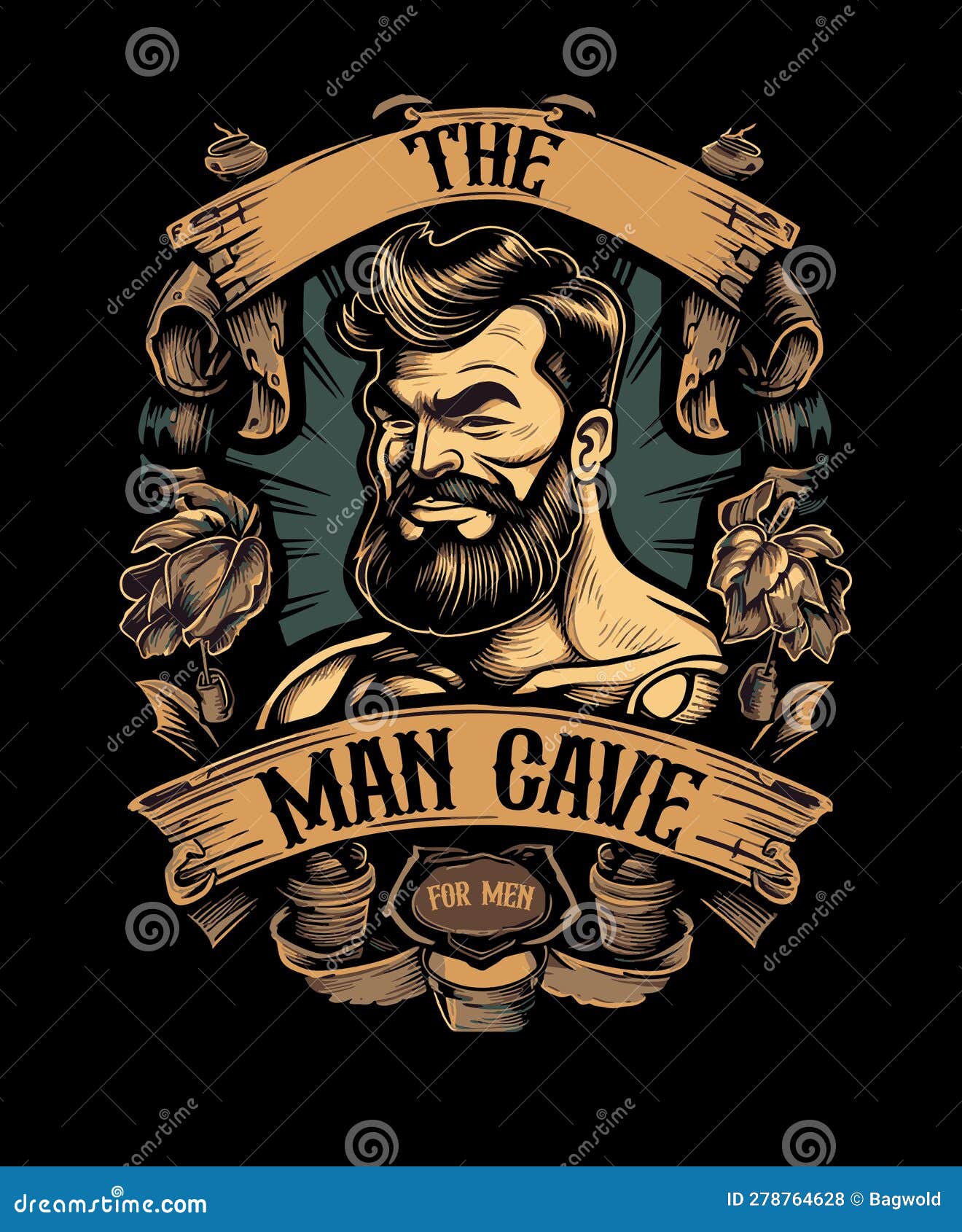 The Man Cave Vector Illustration Stock Vector - Illustration of logo ...