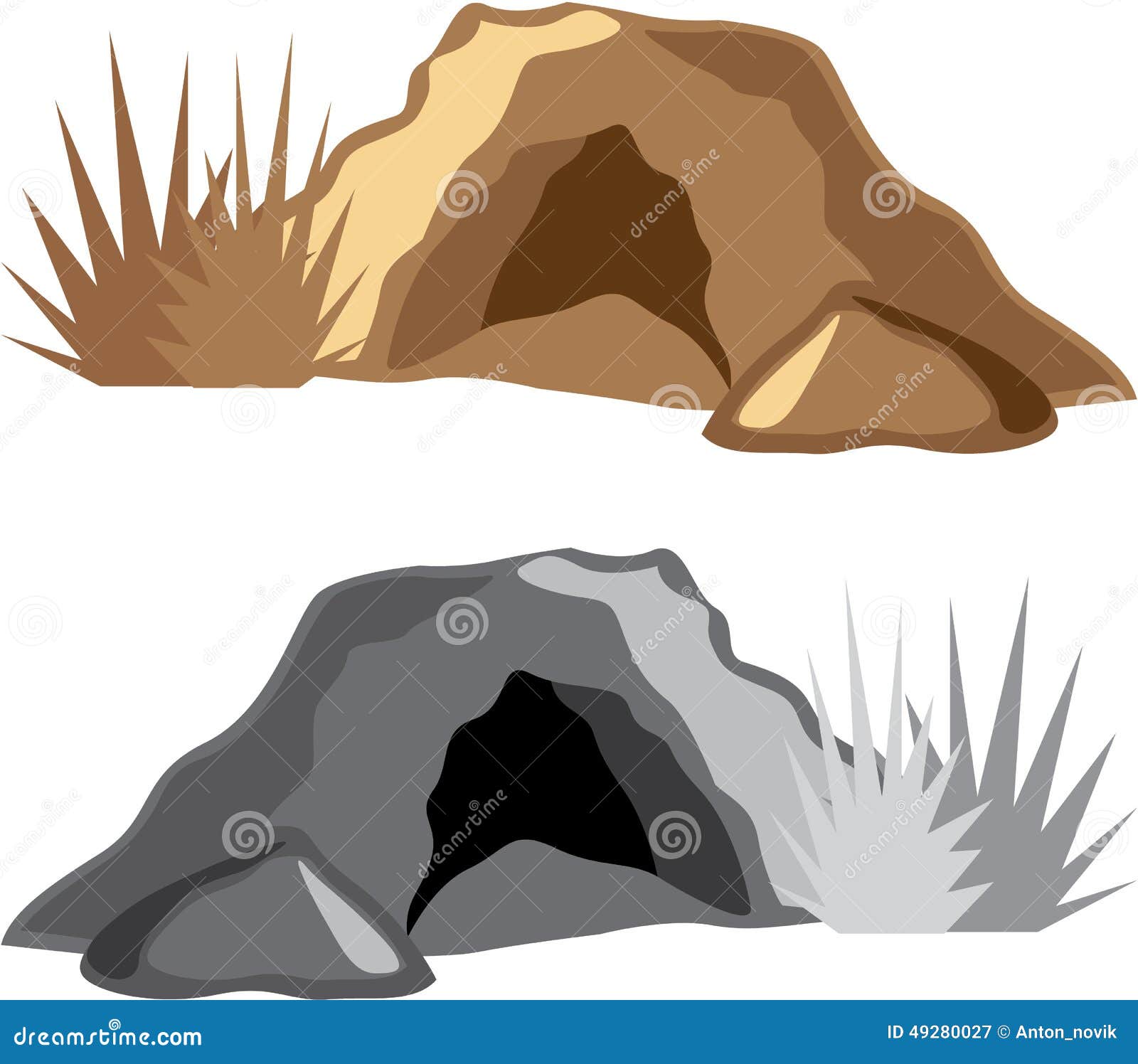 Cave Vector Background, Cartoon Cave Landscape With A Blank Center For ...