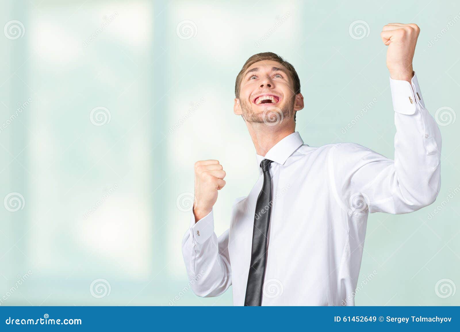 Man Celebrating with Arms Up Stock Image - Image of winner, celebration ...