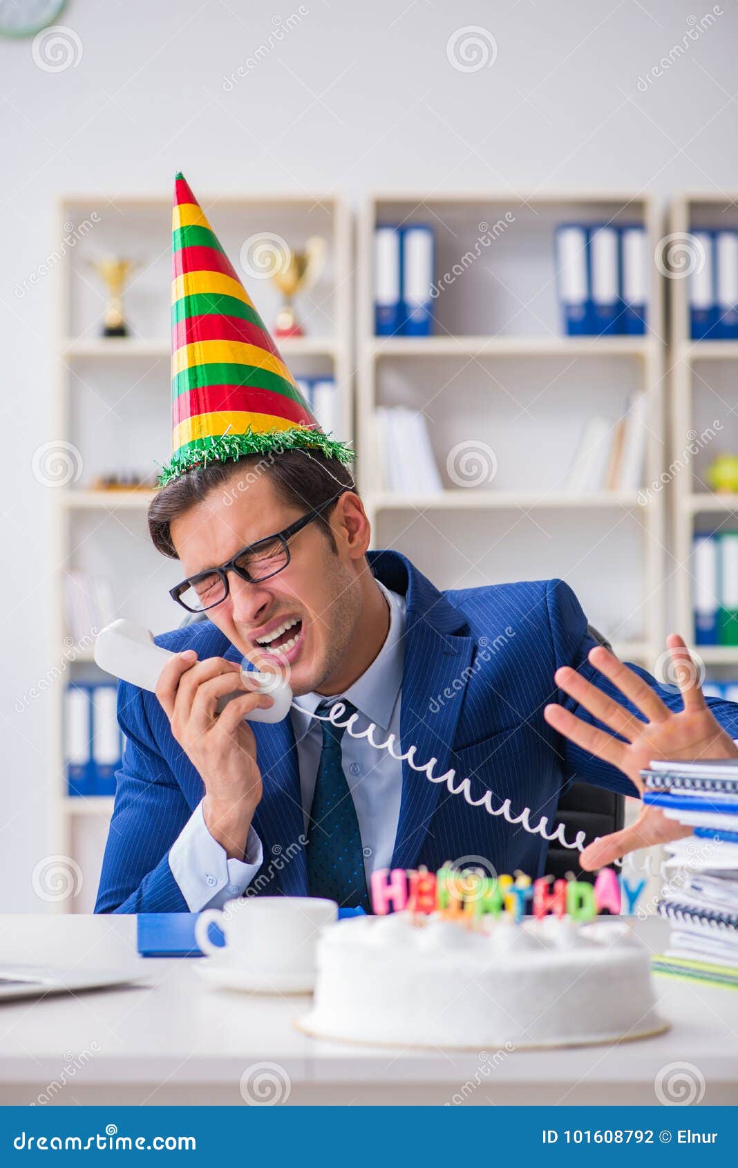 The Man Celebrating Birthday in the Office Stock Photo - Image of ...