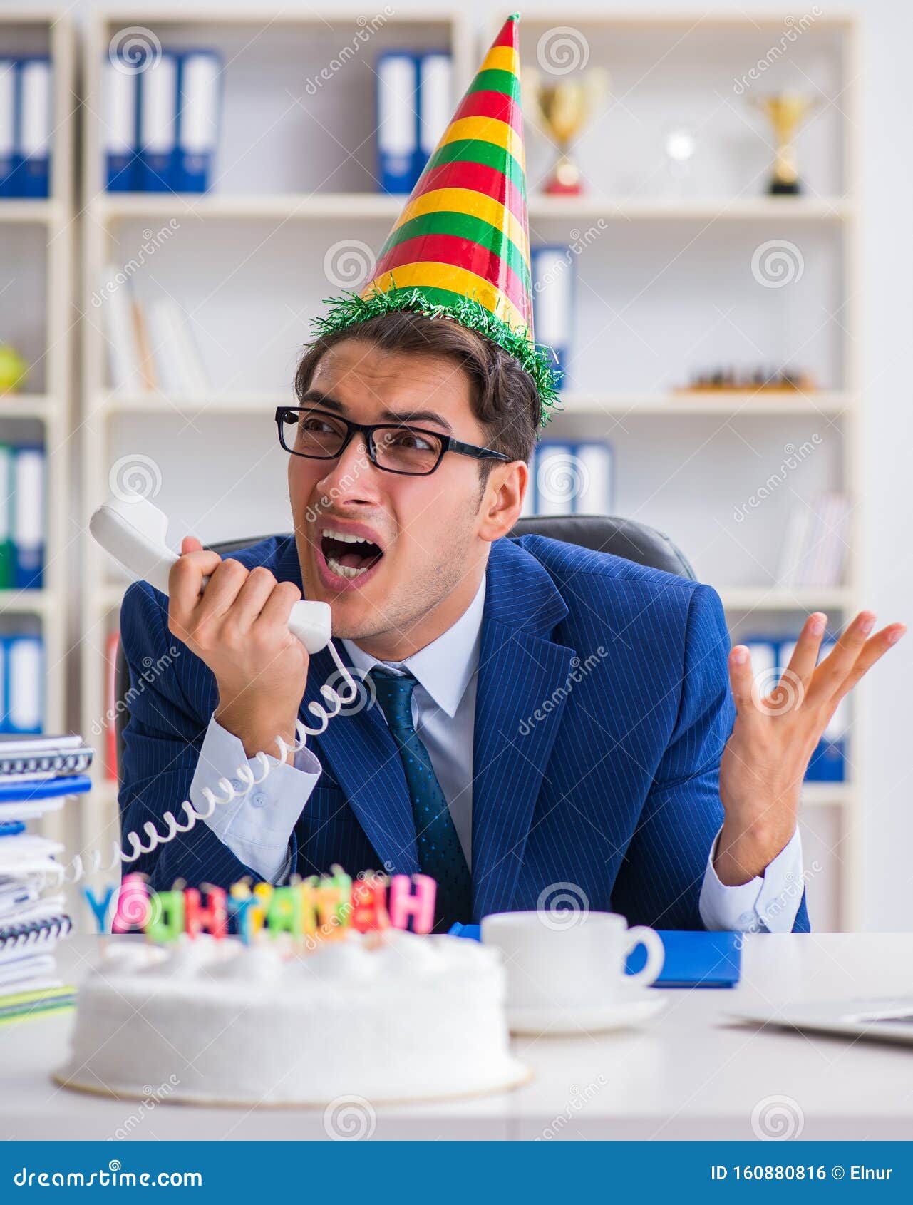 Man Celebrating Birthday in the Office Stock Photo - Image of birth ...