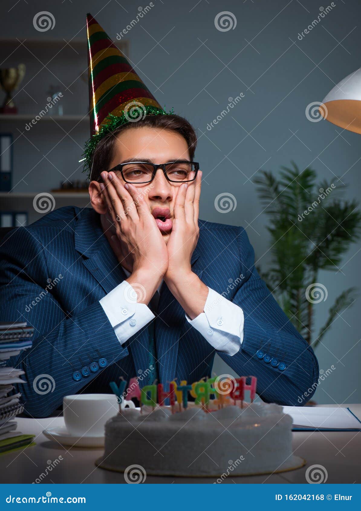 Man Celebrating Birthday in the Office Stock Photo - Image of festive ...