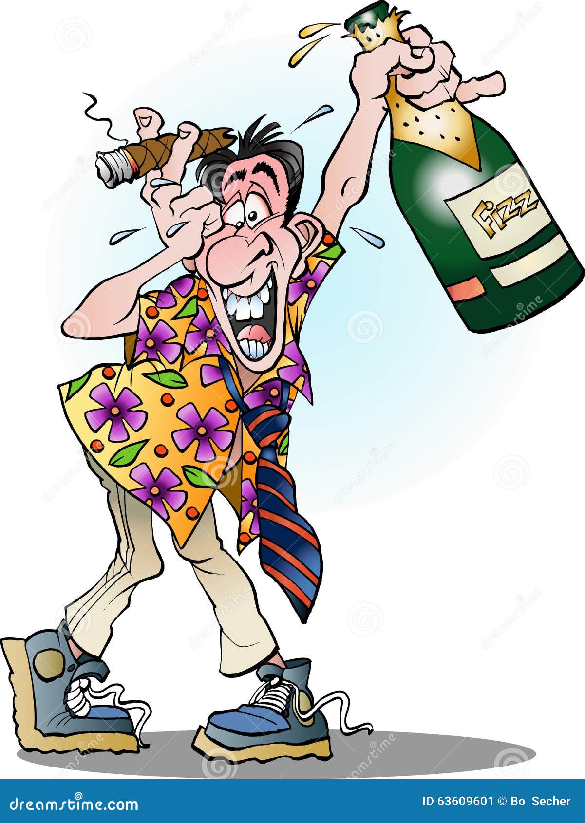 A man celebrating crazy stock vector. Illustration of celebrate - 63609601