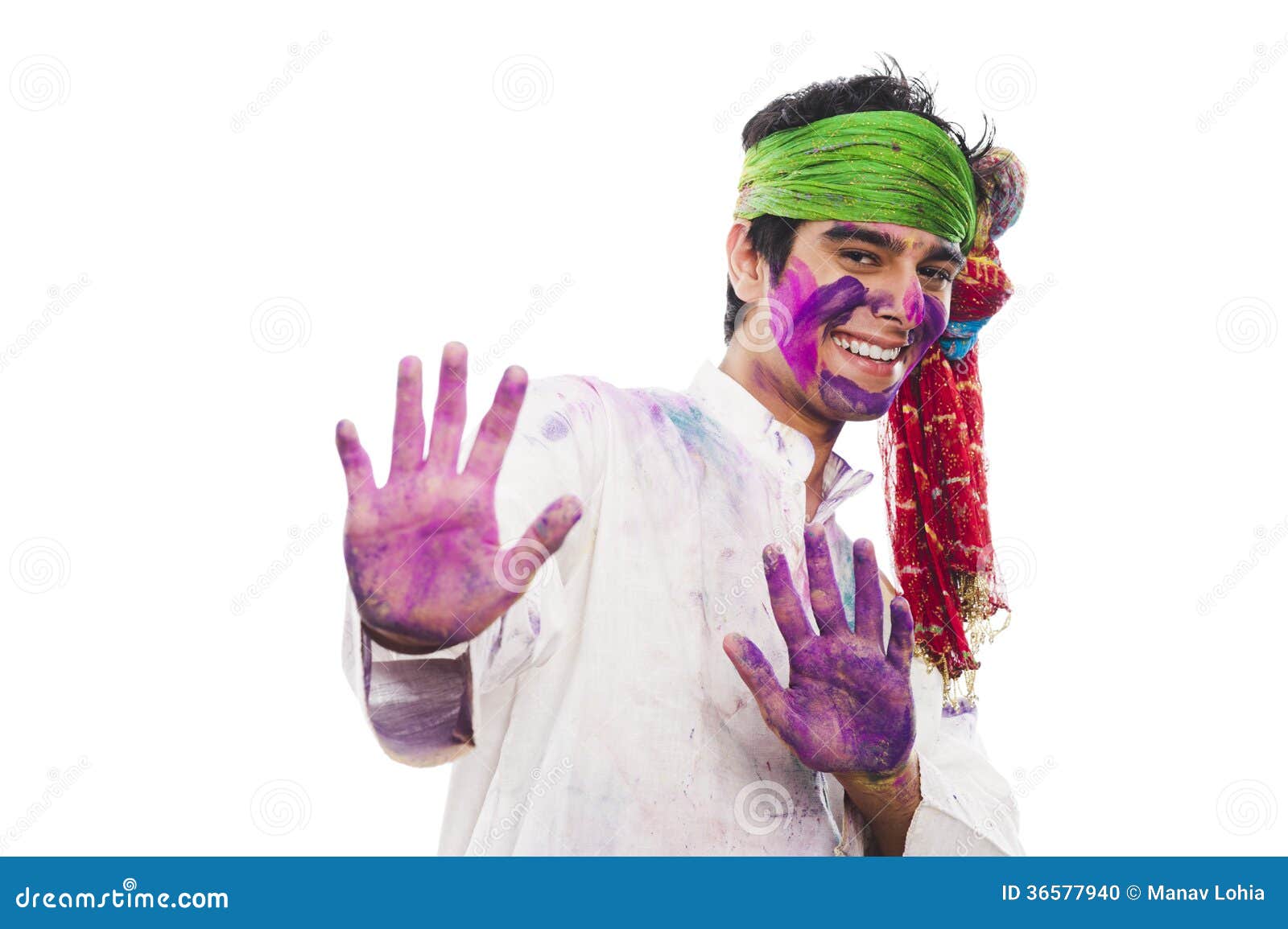 Man celebrating Holi stock photo. Image of feeling, lifestyles - 36577940