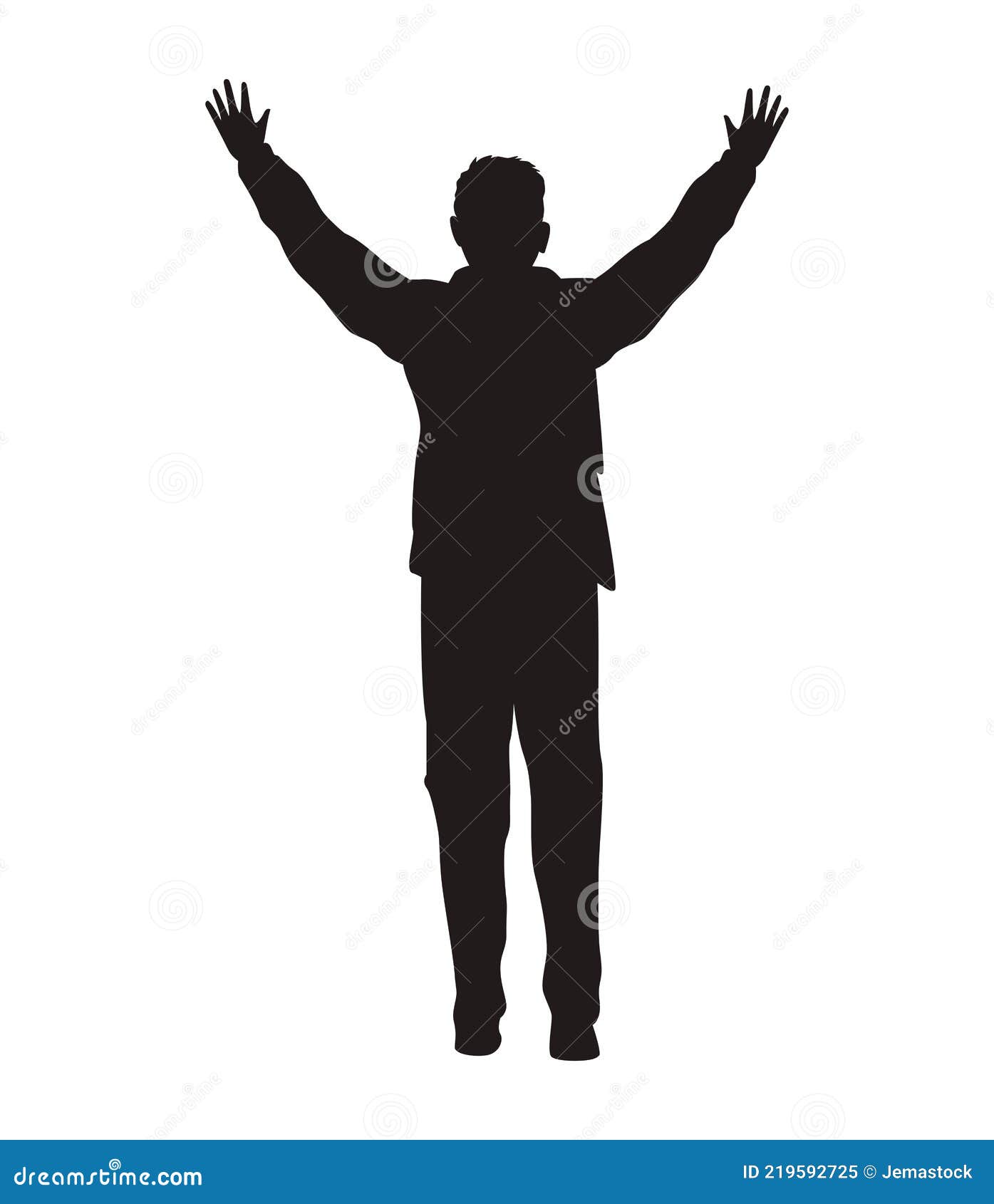 Man celebrating silhouette stock illustration. Illustration of ...