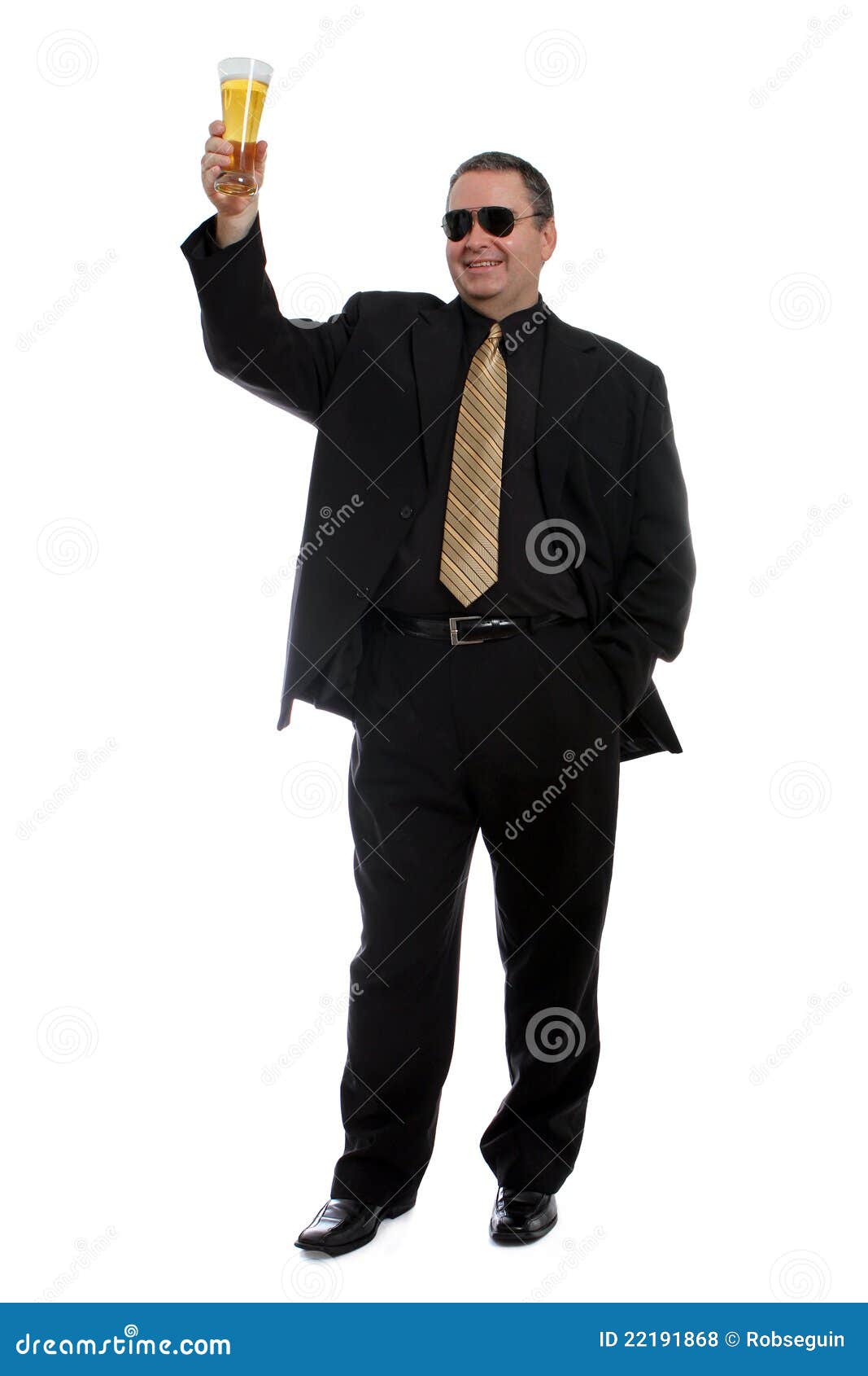 Man Celebrating with a Toast Stock Photo - Image of standing, smiling ...