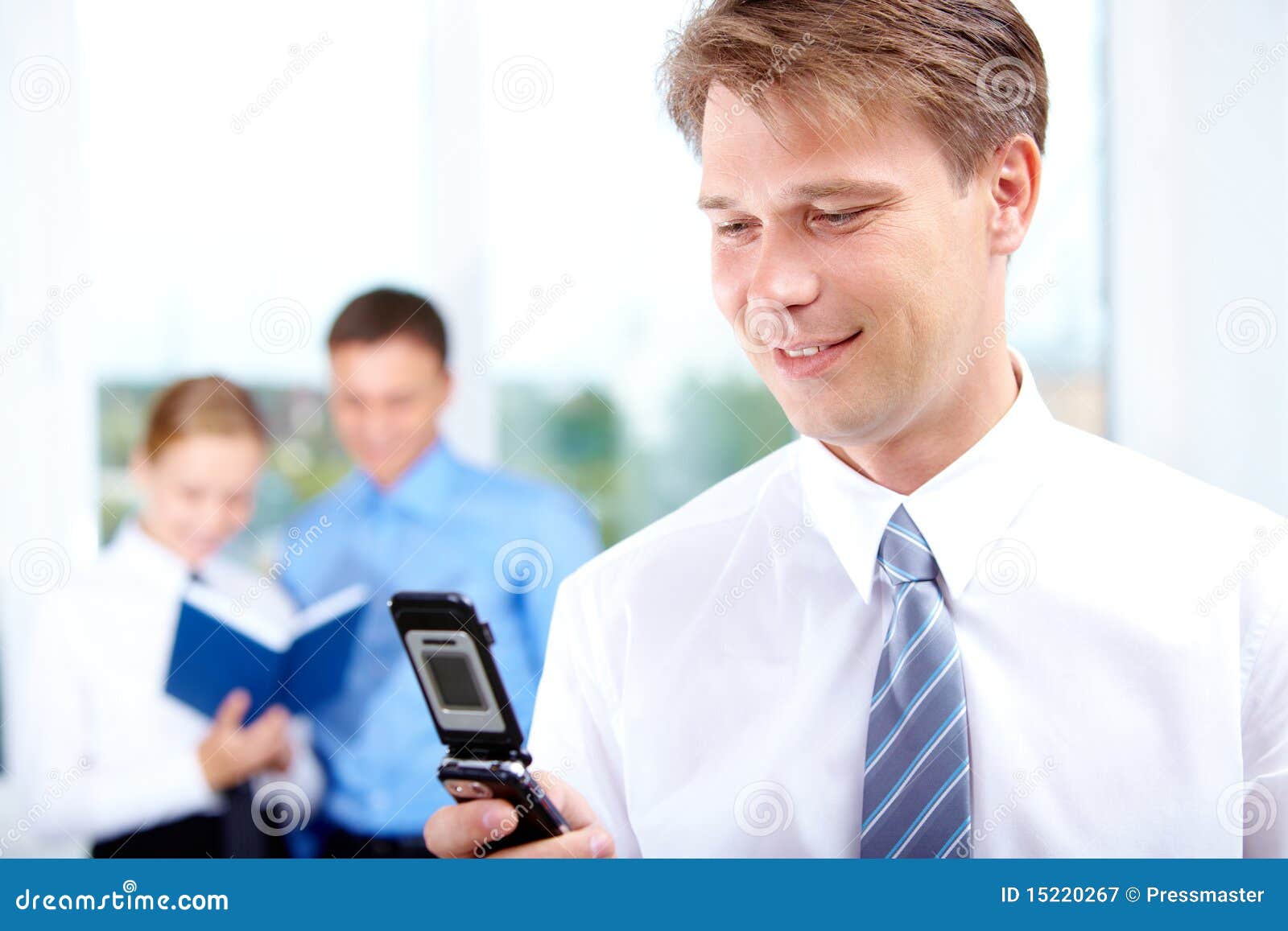 Man with cell phone stock image. Image of people, career - 15220267