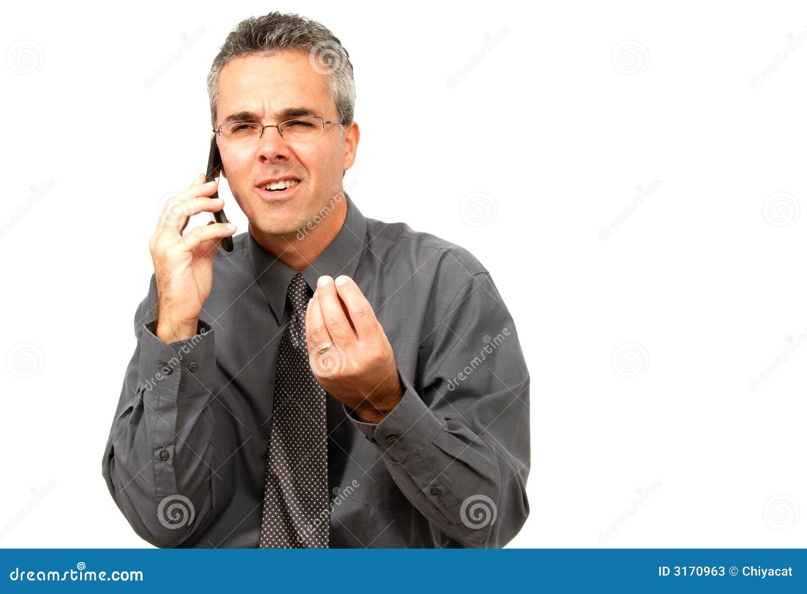 Man on Cell Phone stock image. Image of mature, cell, gesturing - 3170963