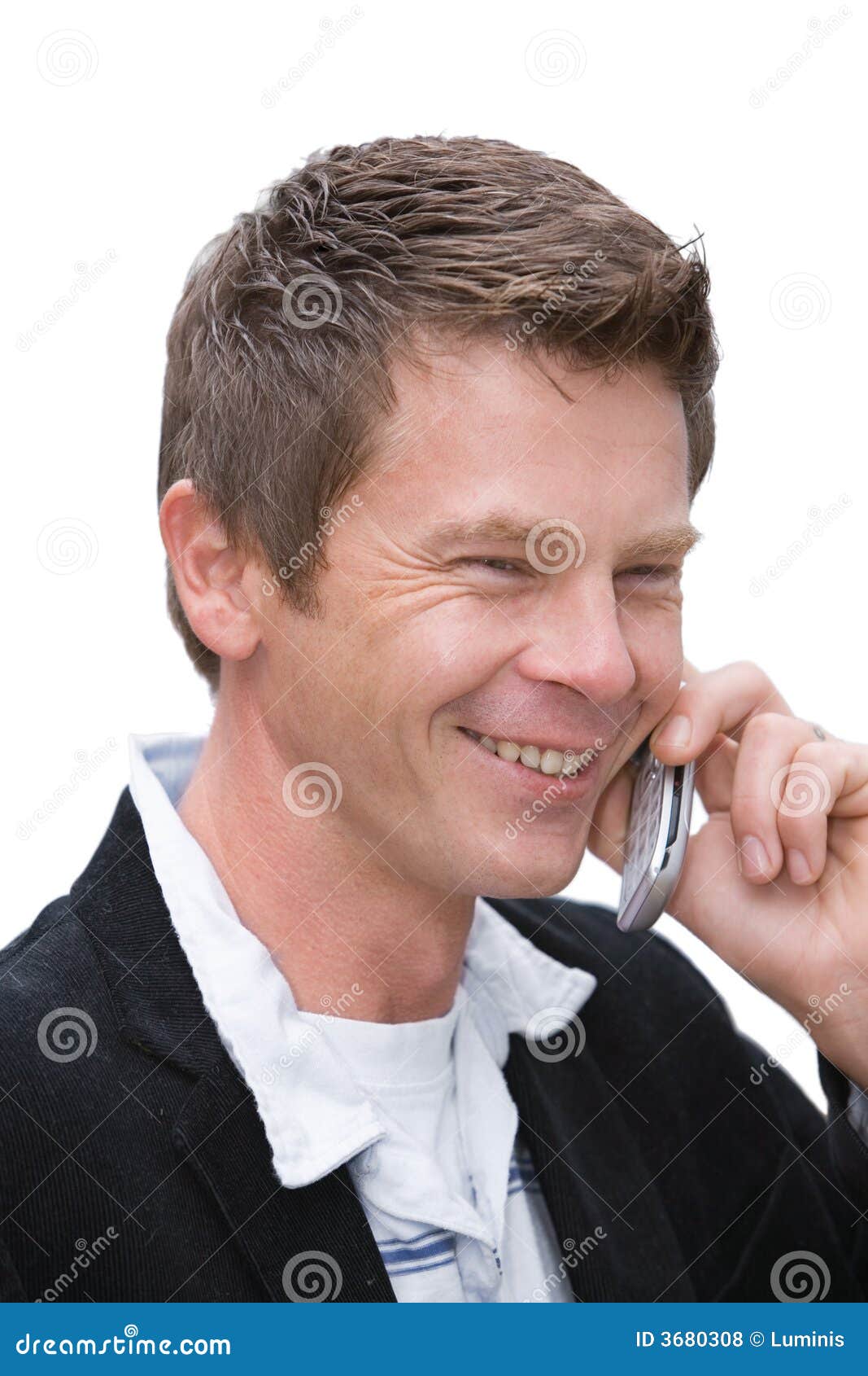Man with Cell Phone stock photo. Image of phone, expression - 3680308