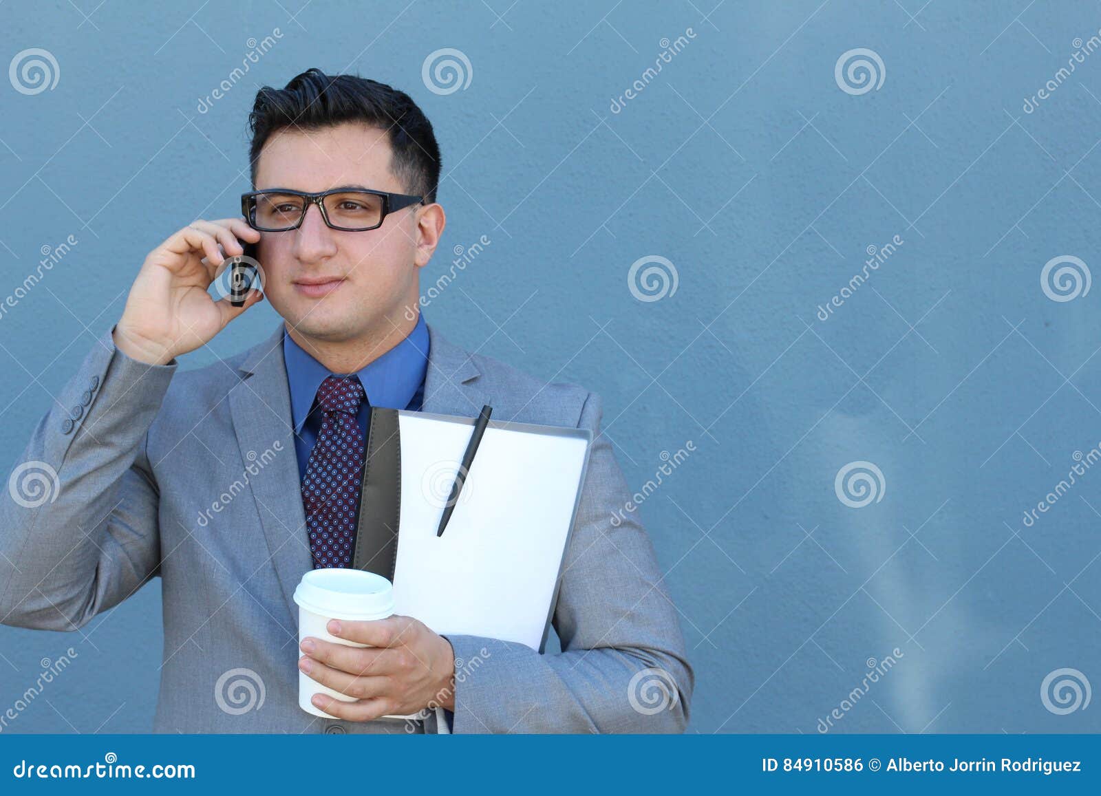 Man on Cell Phone Interested in the Call Stock Photo - Image of back ...