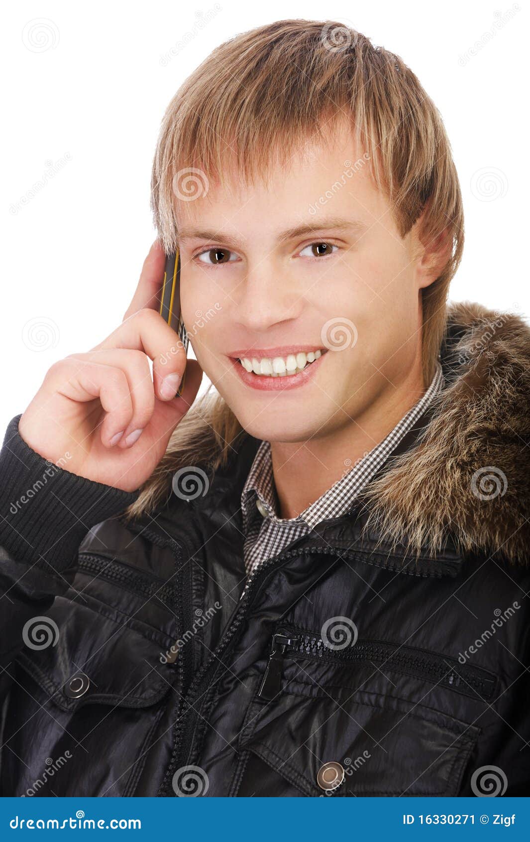 Man with cellphone stock image. Image of adult, model - 16330271