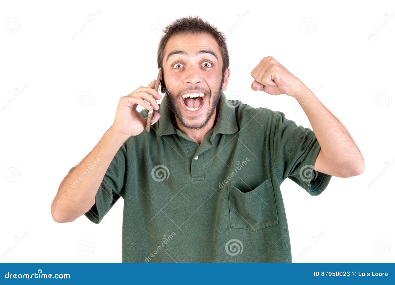 Man with cellphone stock image. Image of success, male - 87950023