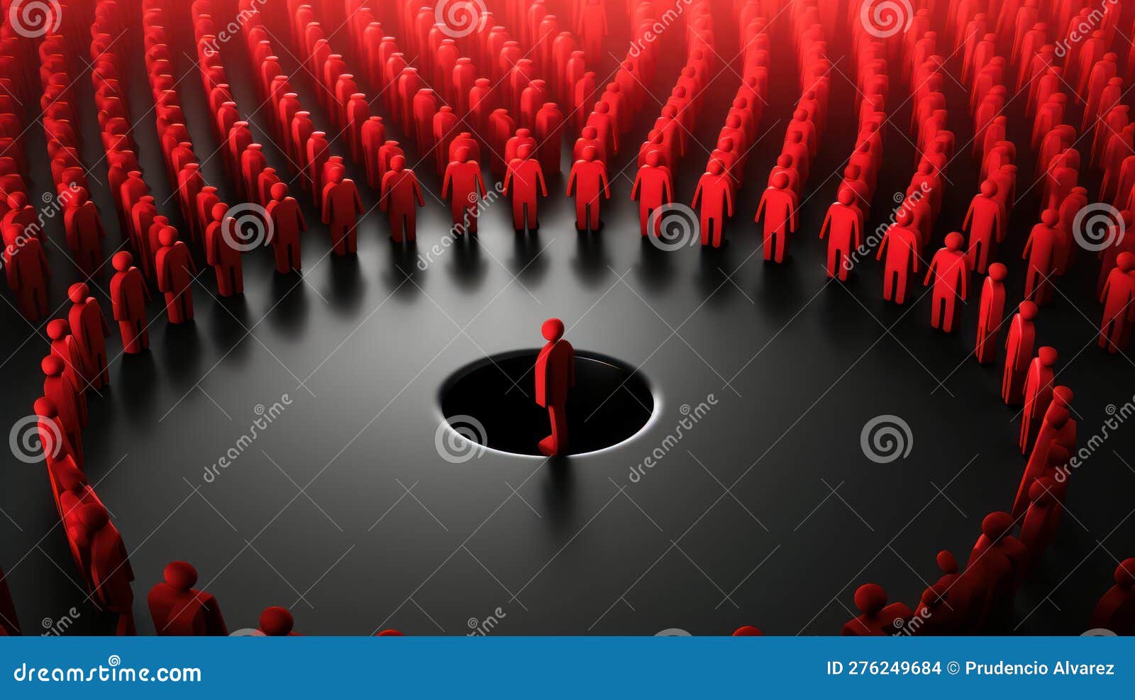 Man in the Center of the Crowd Stock Illustration - Illustration of ...