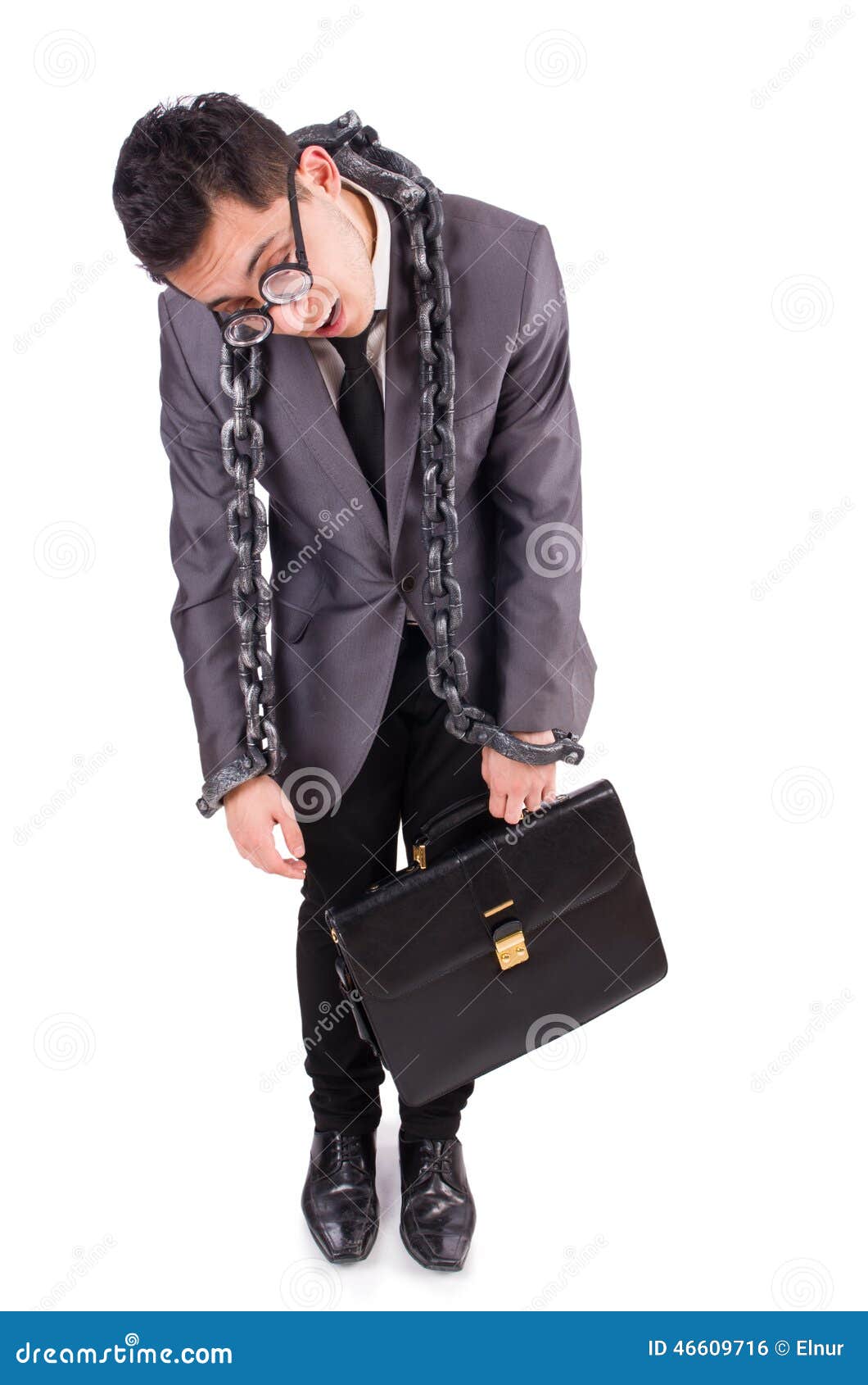 Man with chain isolated stock photo. Image of arrested - 46609716