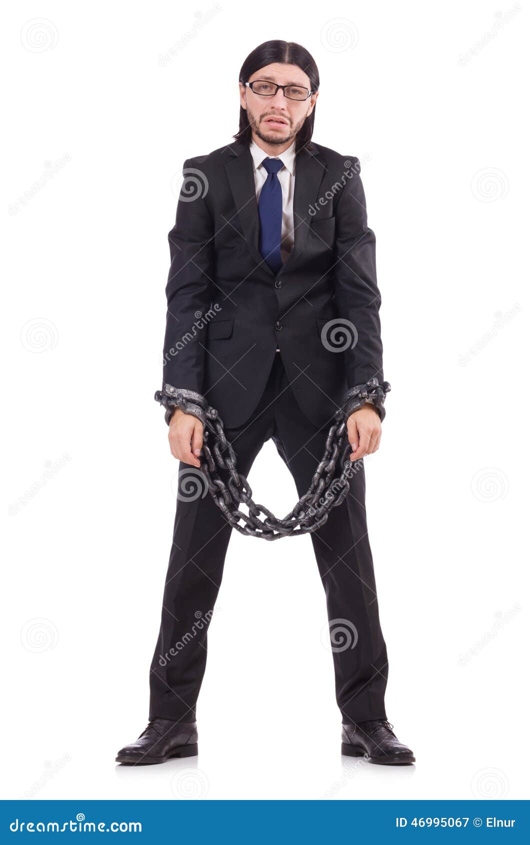Man with chain isolated stock image. Image of chain, handcuffs - 46995067