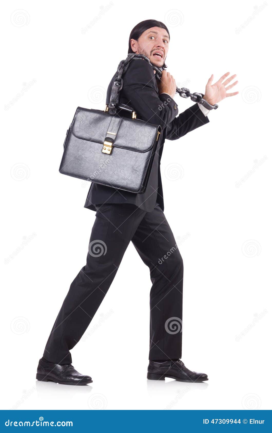 Man with chain isolated stock photo. Image of ball, cuffs - 47309944