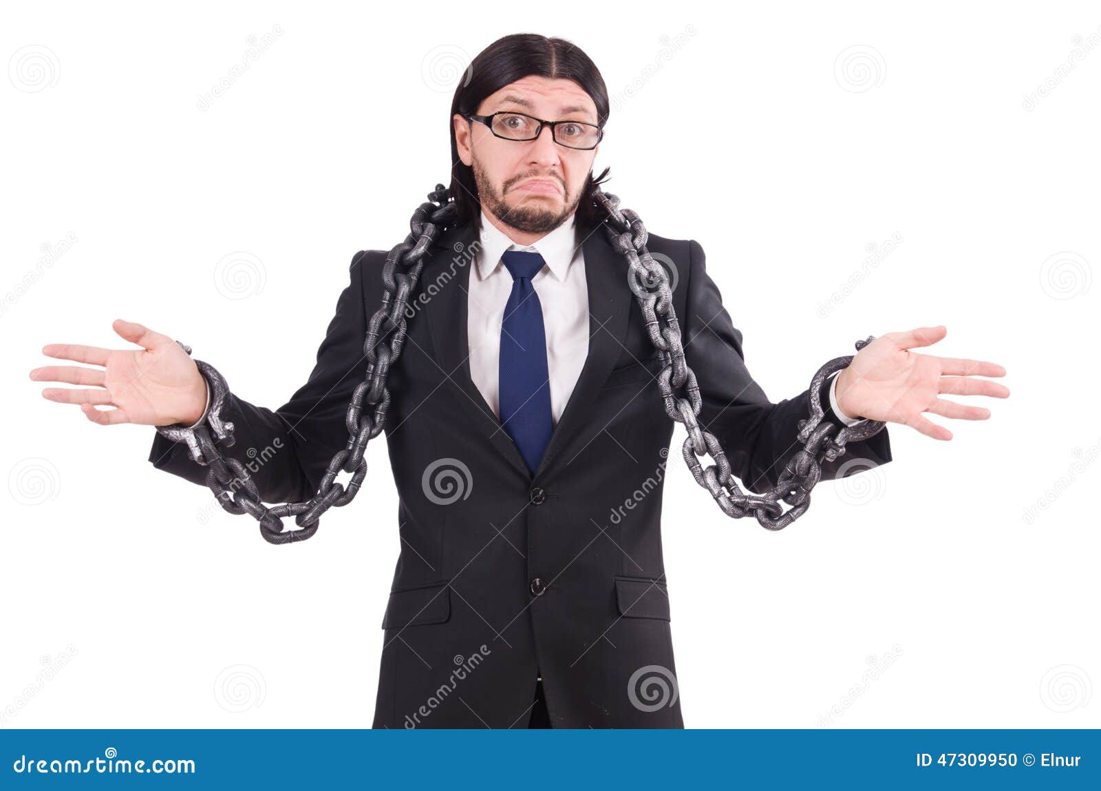 Man with chain isolated stock photo. Image of cuffs, bracelet - 47309950