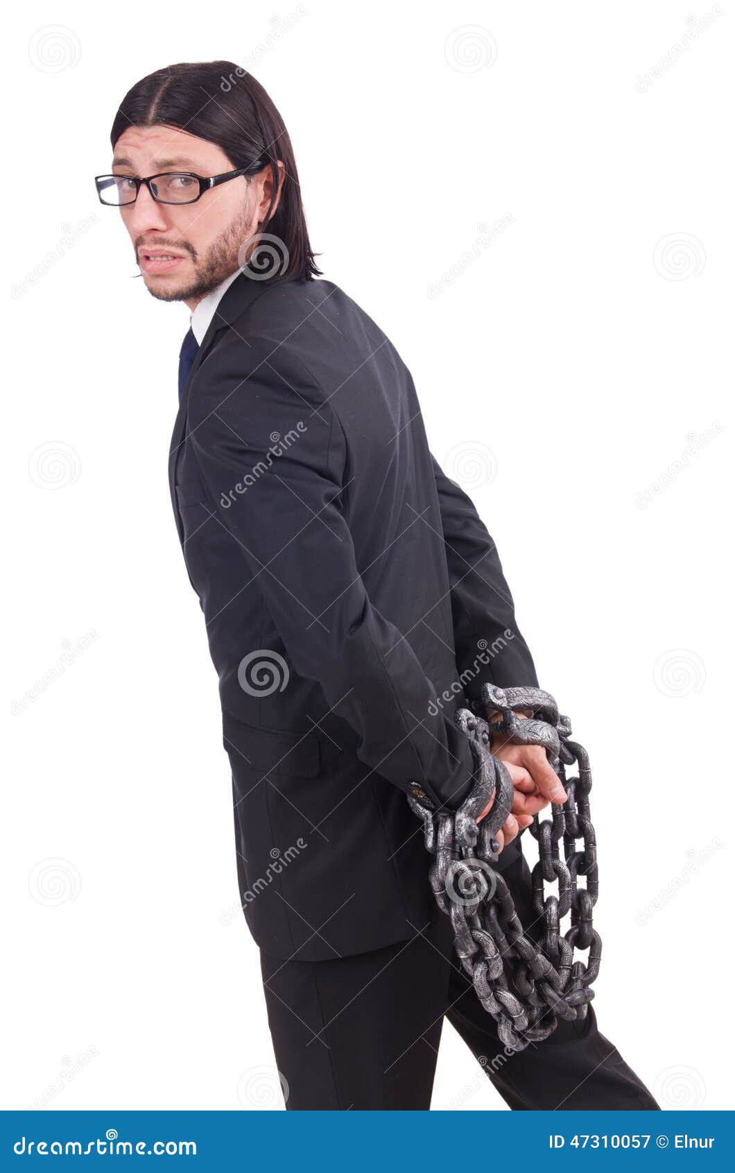 Man with chain isolated stock image. Image of arrested - 47310057