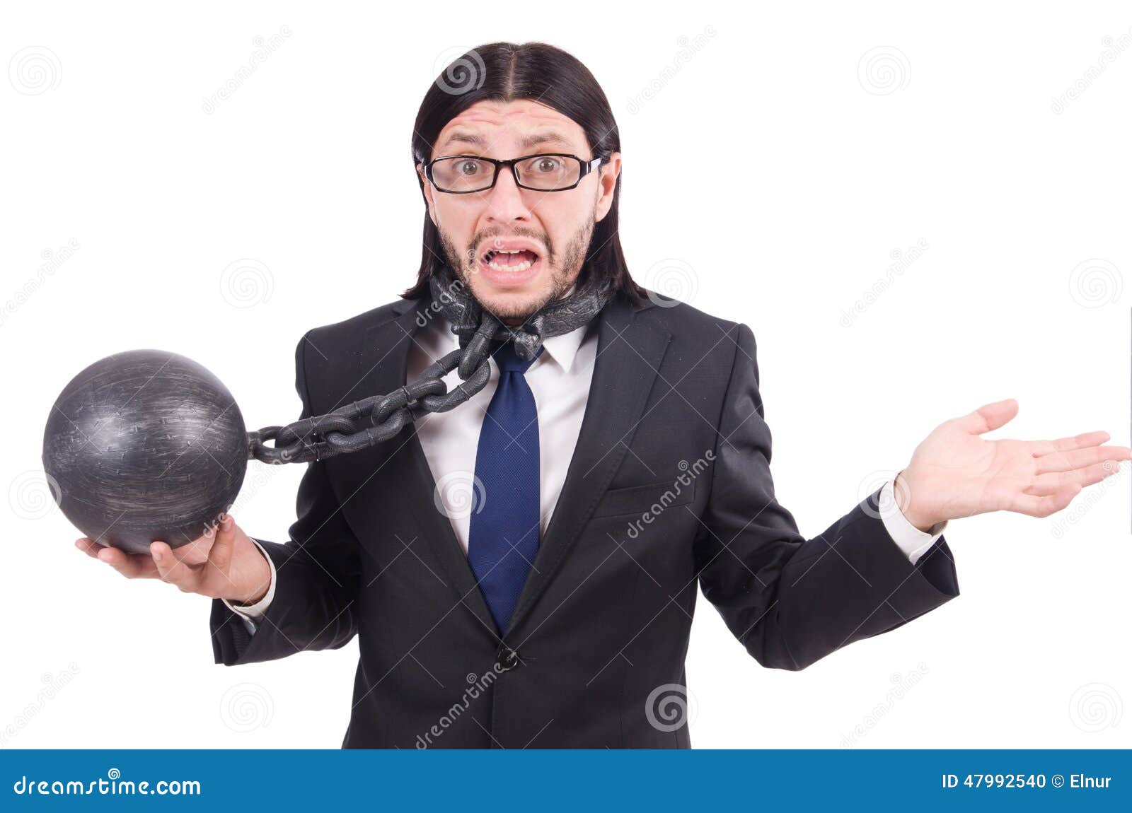 Man with chain isolated stock photo. Image of handcuffs - 47992540
