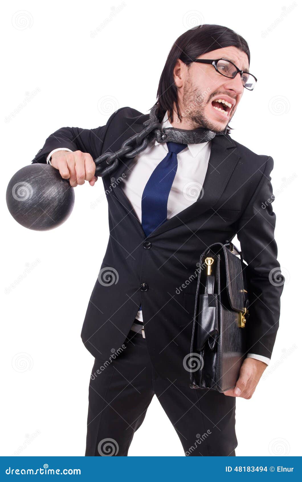 Man with chain isolated stock photo. Image of crime, hooligan - 48183494