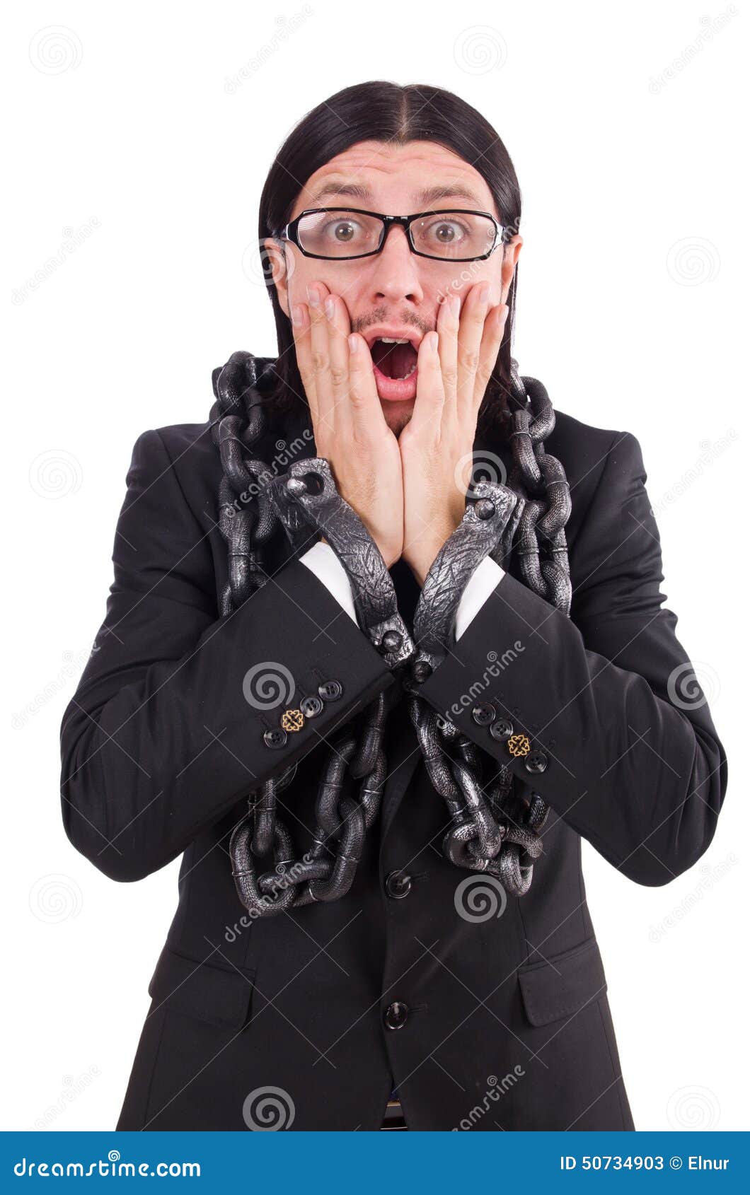 Man with chain stock image. Image of captivity, convict - 50734903