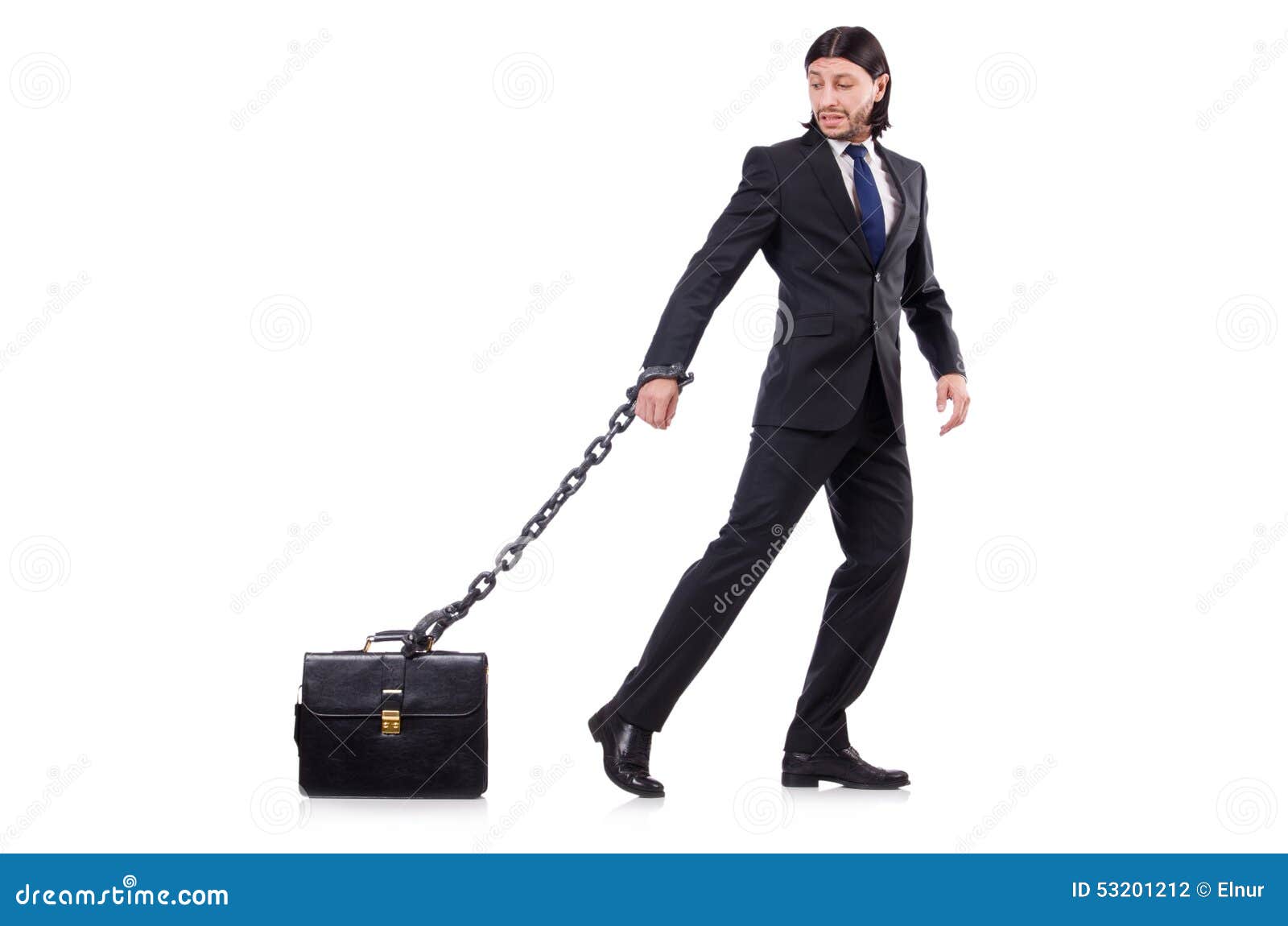 Man with Chain Isolated on the White Stock Photo - Image of funny, cuff ...