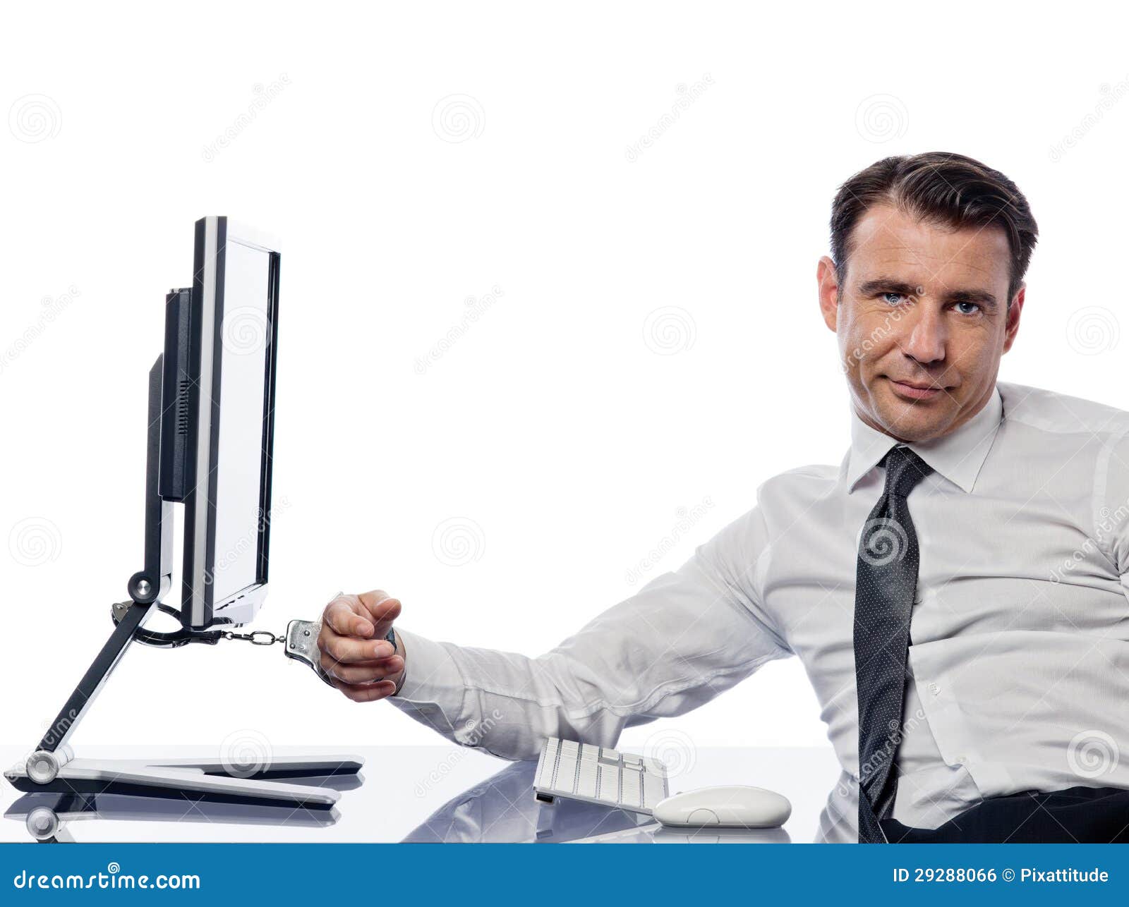 Man Chained To Computer Stock Photos - Download 526 Royalty Free Photos