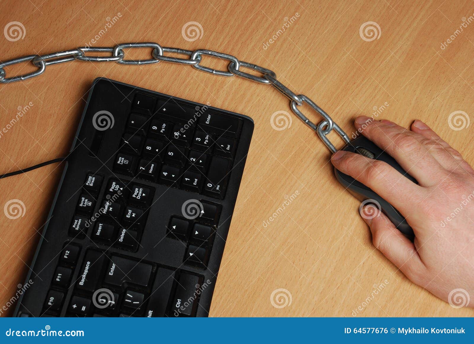 The Man Chained To the Workplace Stock Photo - Image of working, person ...