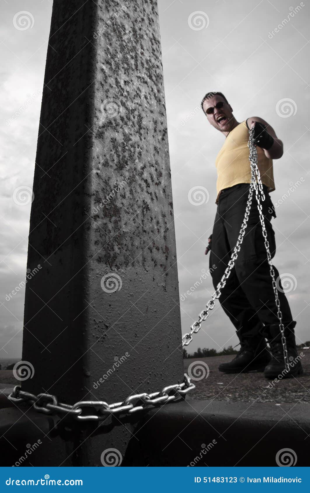 Man with chains stock image. Image of boot, link, connection - 51483123