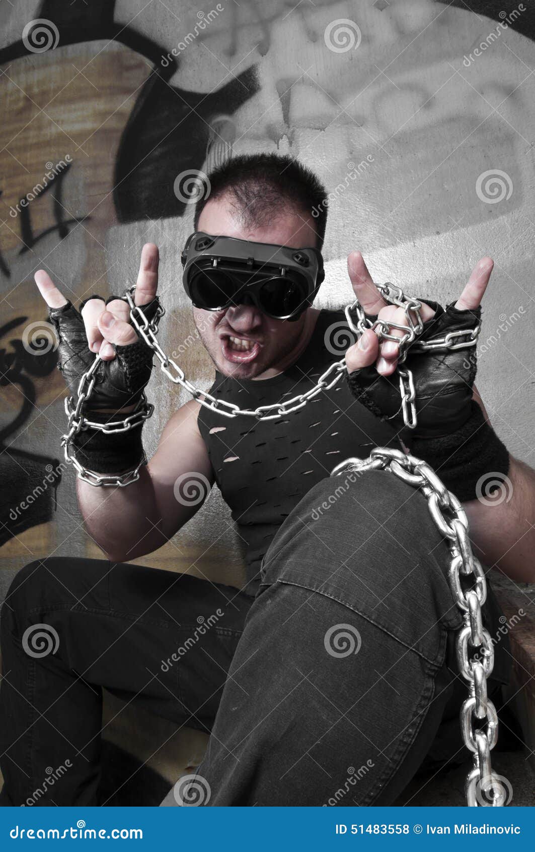 Man with chains stock photo. Image of facial, standing - 51483558
