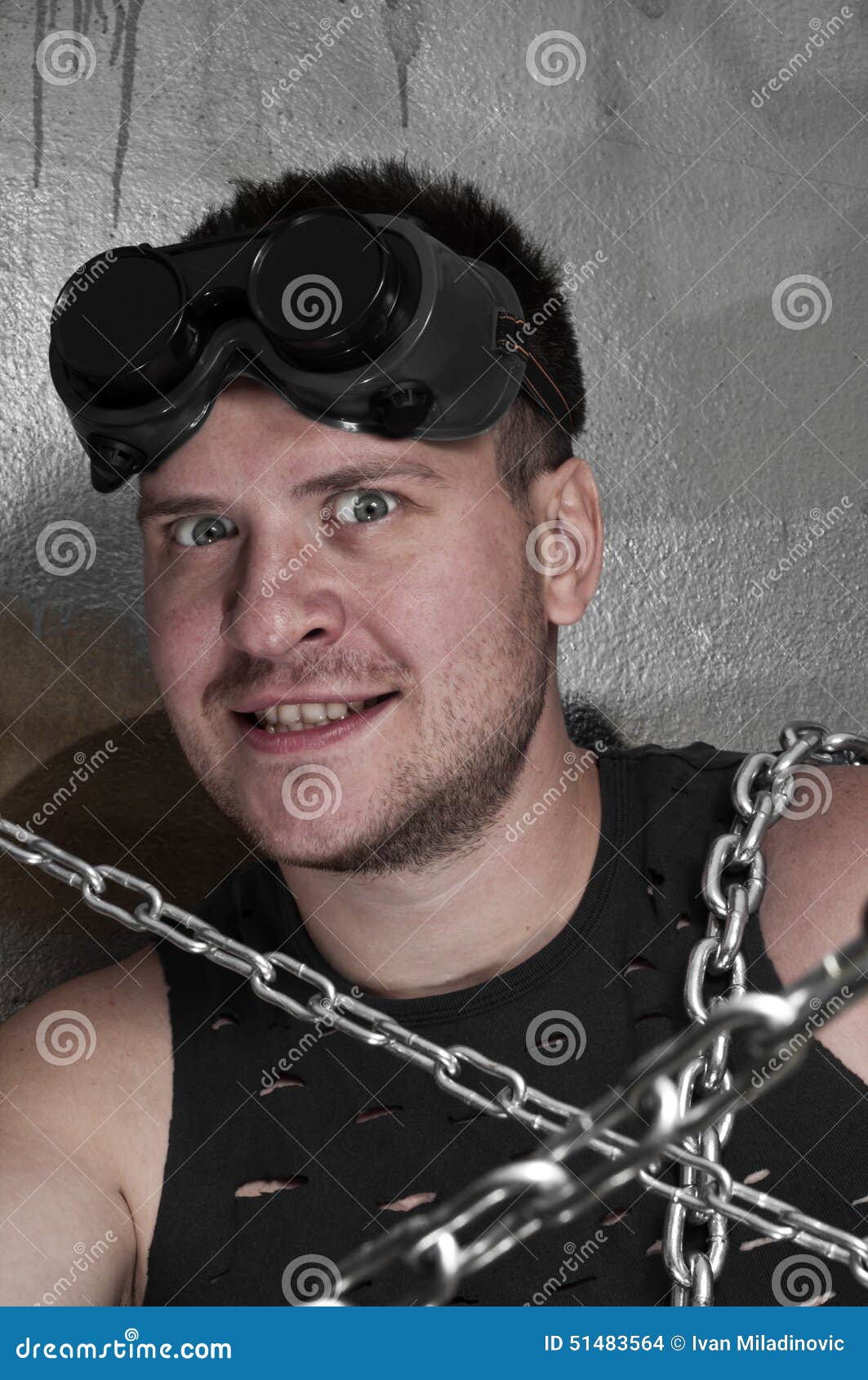 Man with chains stock photo. Image of development, damaged - 51483564