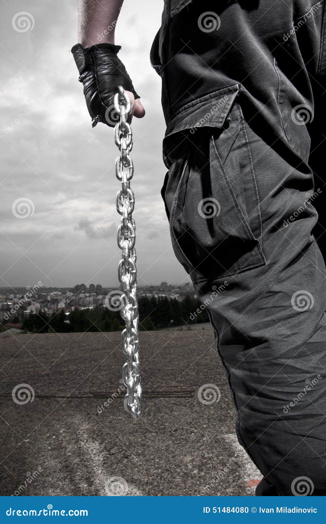 Man with chains stock photo. Image of chain, concrete - 51484080