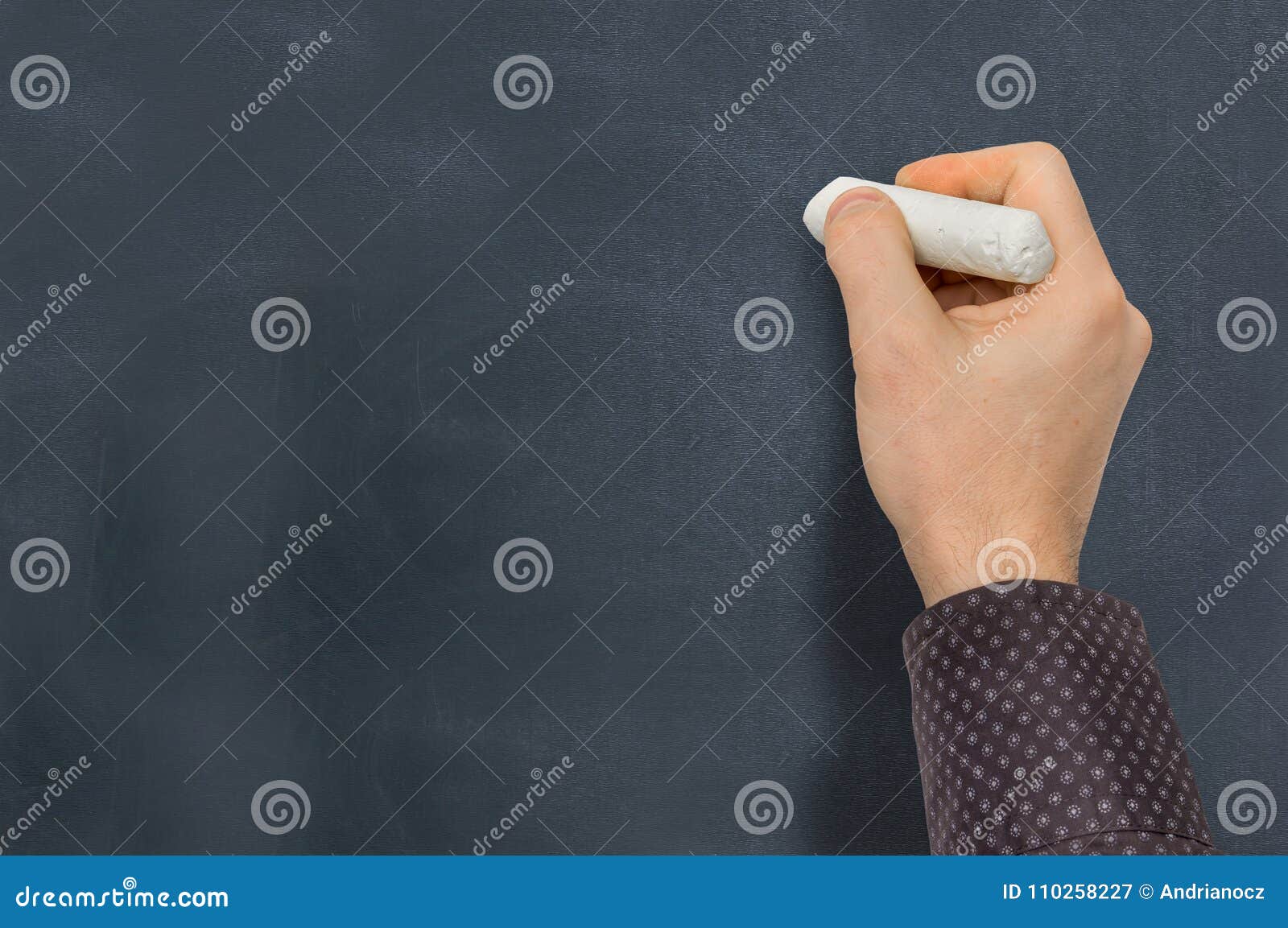 Man with Chalk is Writing on Blackboard Stock Image - Image of lesson ...