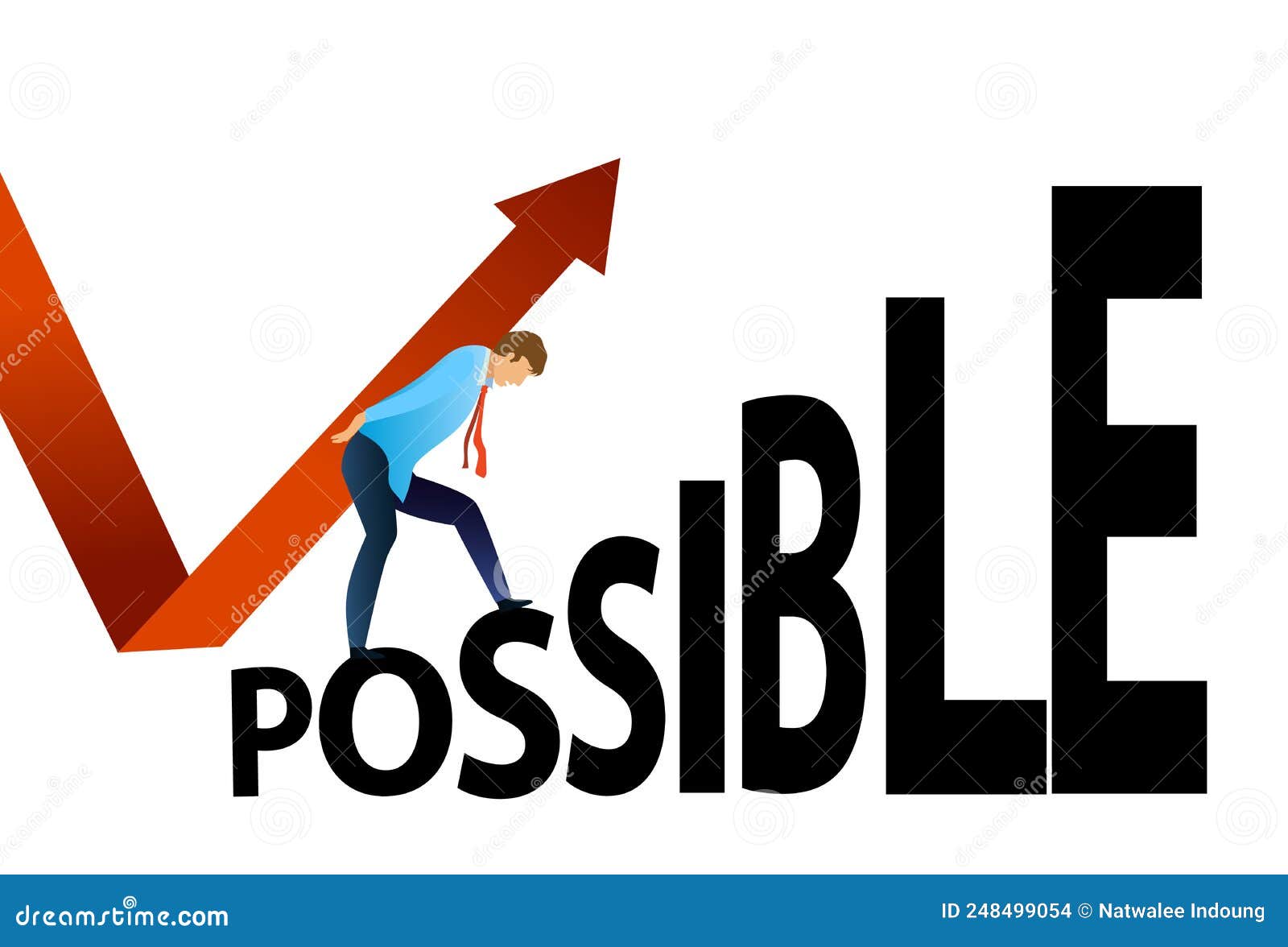 A Man Change Direction Arrow To Possible on Possible Wording on White ...