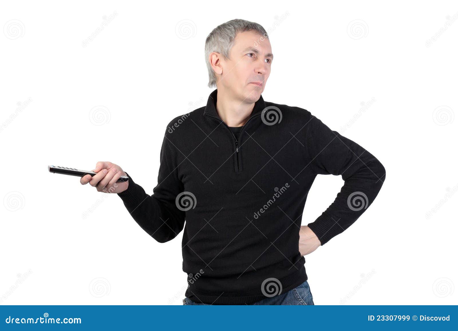 Man Changing Channel with a Remote Control Stock Image - Image of human ...