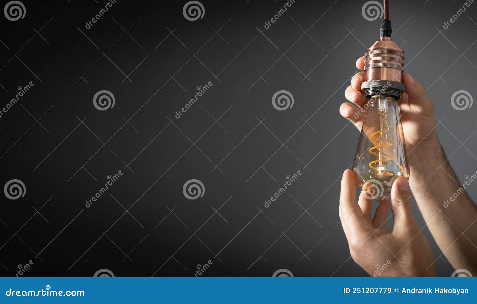 Man Changing Light Bulb at Home Stock Image - Image of changing, person ...